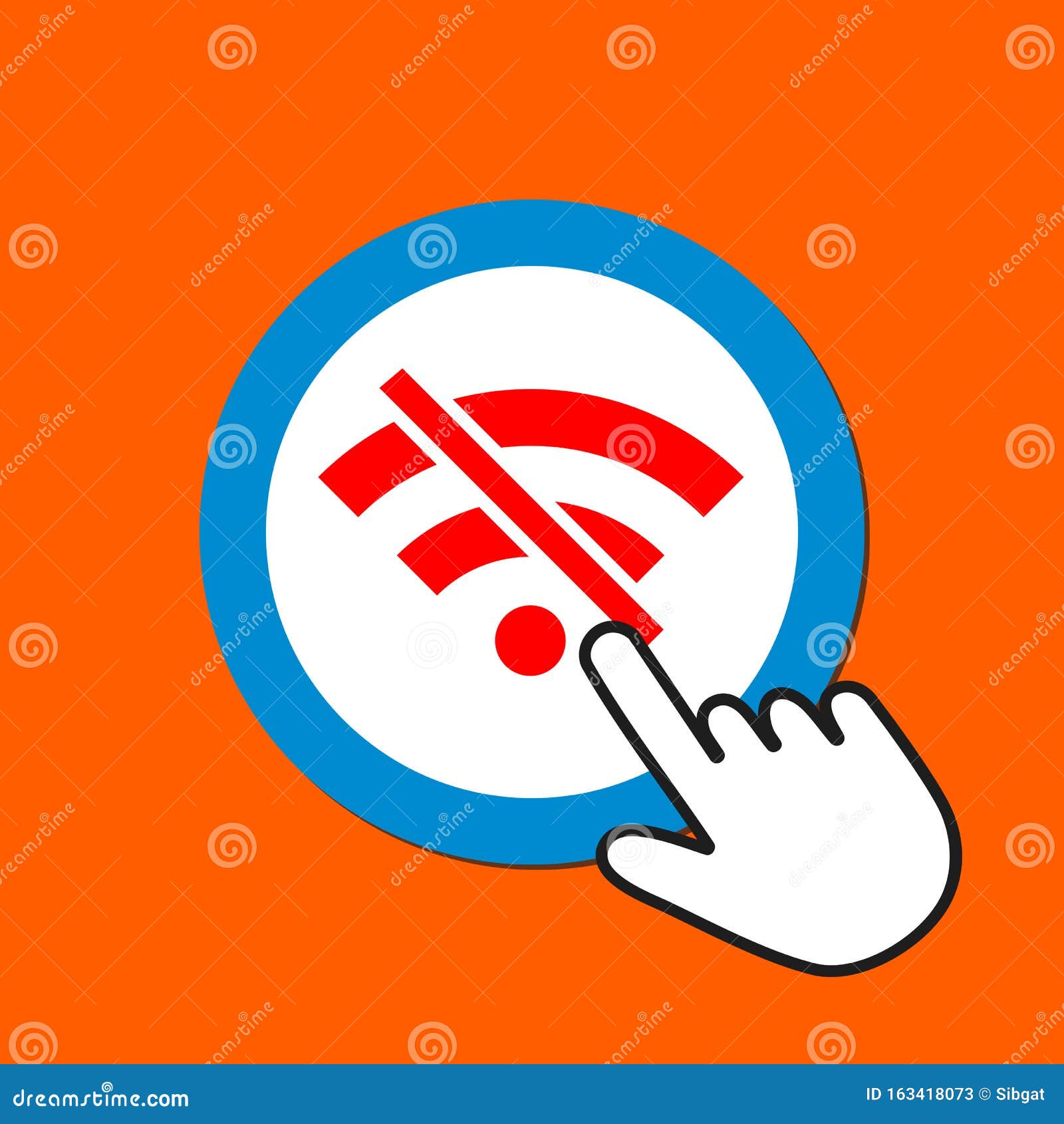 Wi-fi Disabled Icon. Internet Disconnection Concept Stock Vector ...
