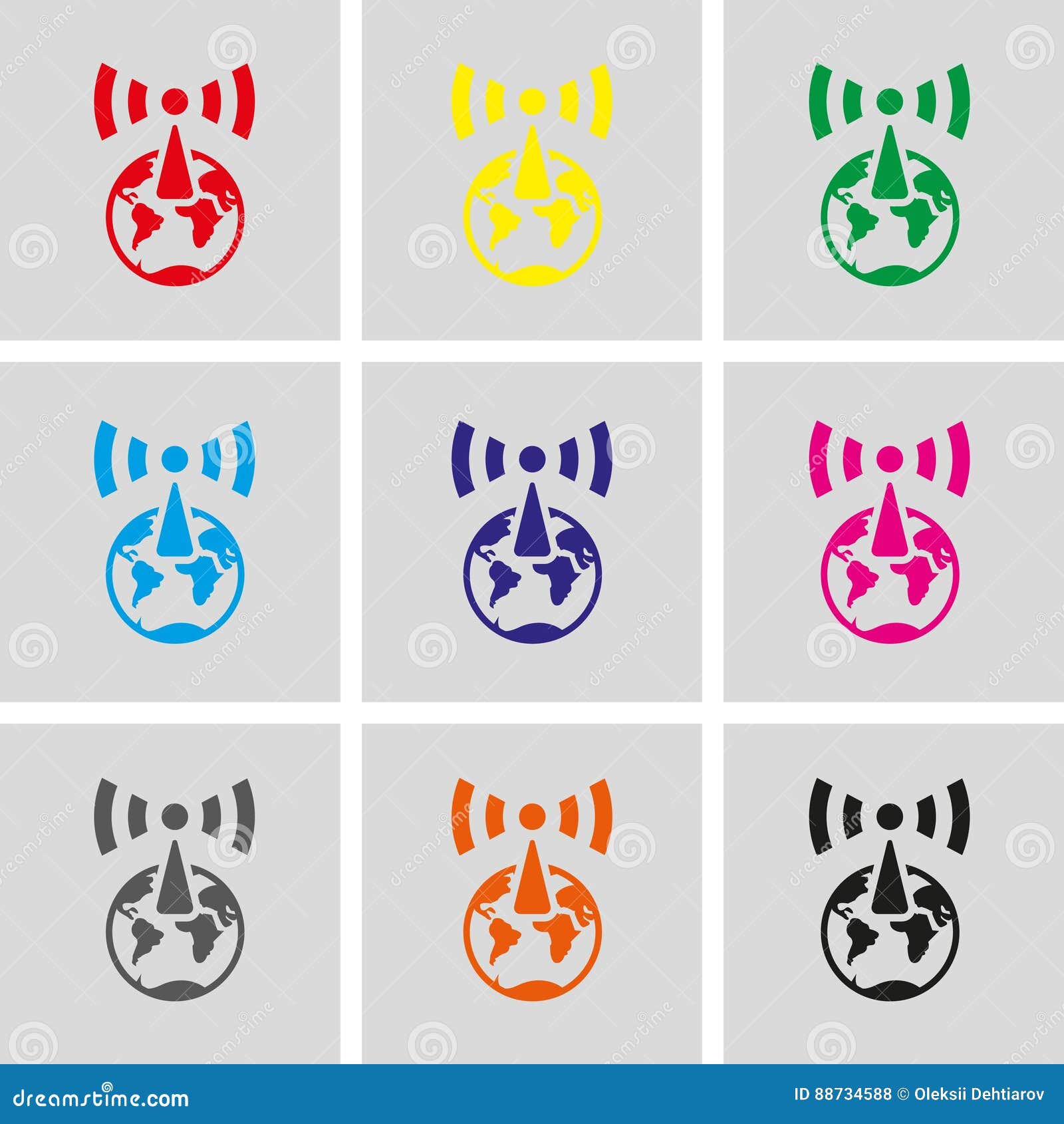 Wi-fi Globe Icon Stock Vector Illustration Flat Design Stock Vector ...