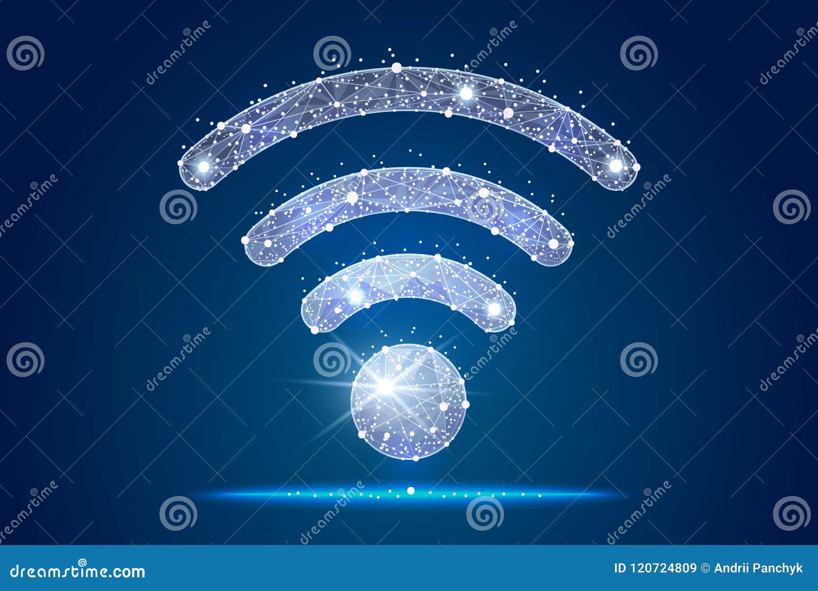 Wi-Fi Icon Abstract Design,isolated from Low Poly Wireframe on the ...