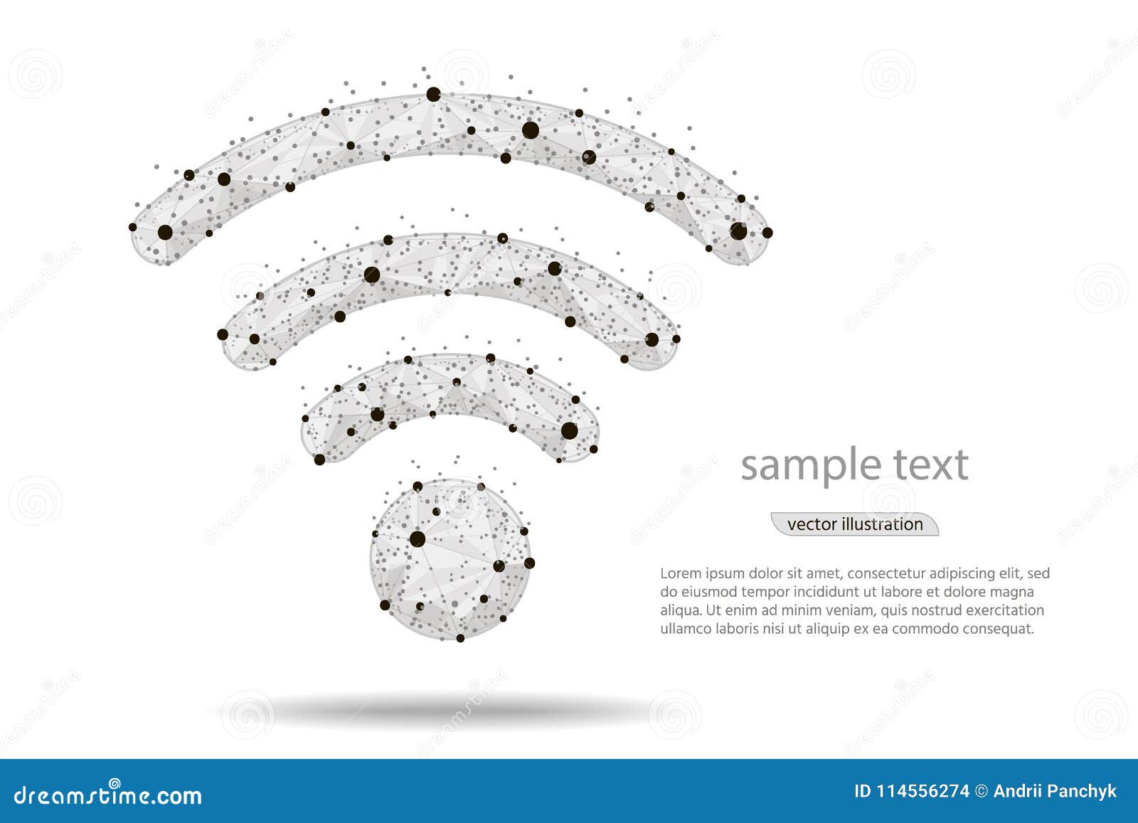 Wi-Fi Icon Abstract Design,isolated from Low Poly Wireframe on White ...