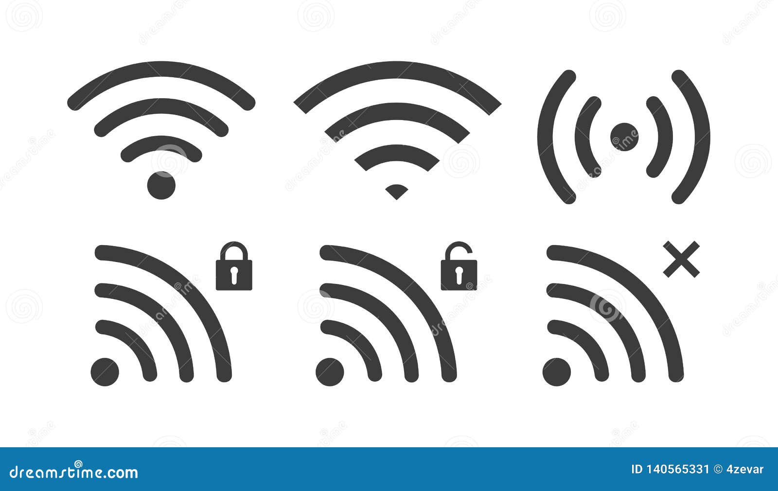 Wi-Fi Icon Set Vector Vector Stock Vector - Illustration of service ...