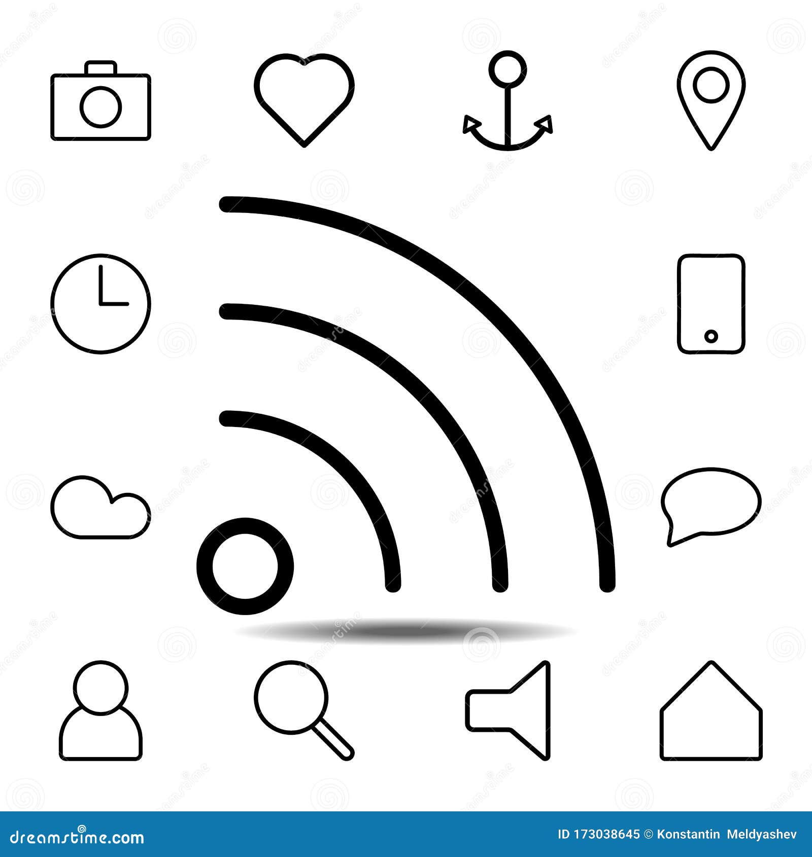 Wi-fi Icon. Simple Thin Line, Outline Vector Element of Minimalistic, Web Icons Set for UI and ...