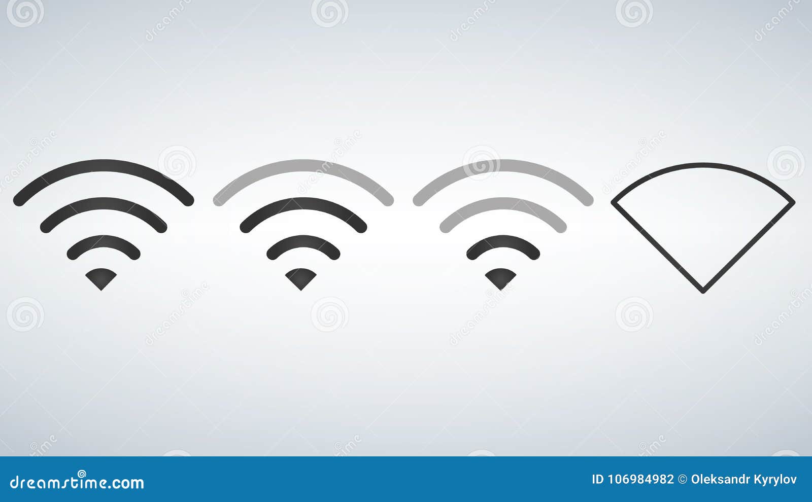 Wi-Fi Icons Levels. Signal Strength Indicator Template, Stock ... Wi-Fi Icons Levels. Signal Strength Indicator Template, Stock ...