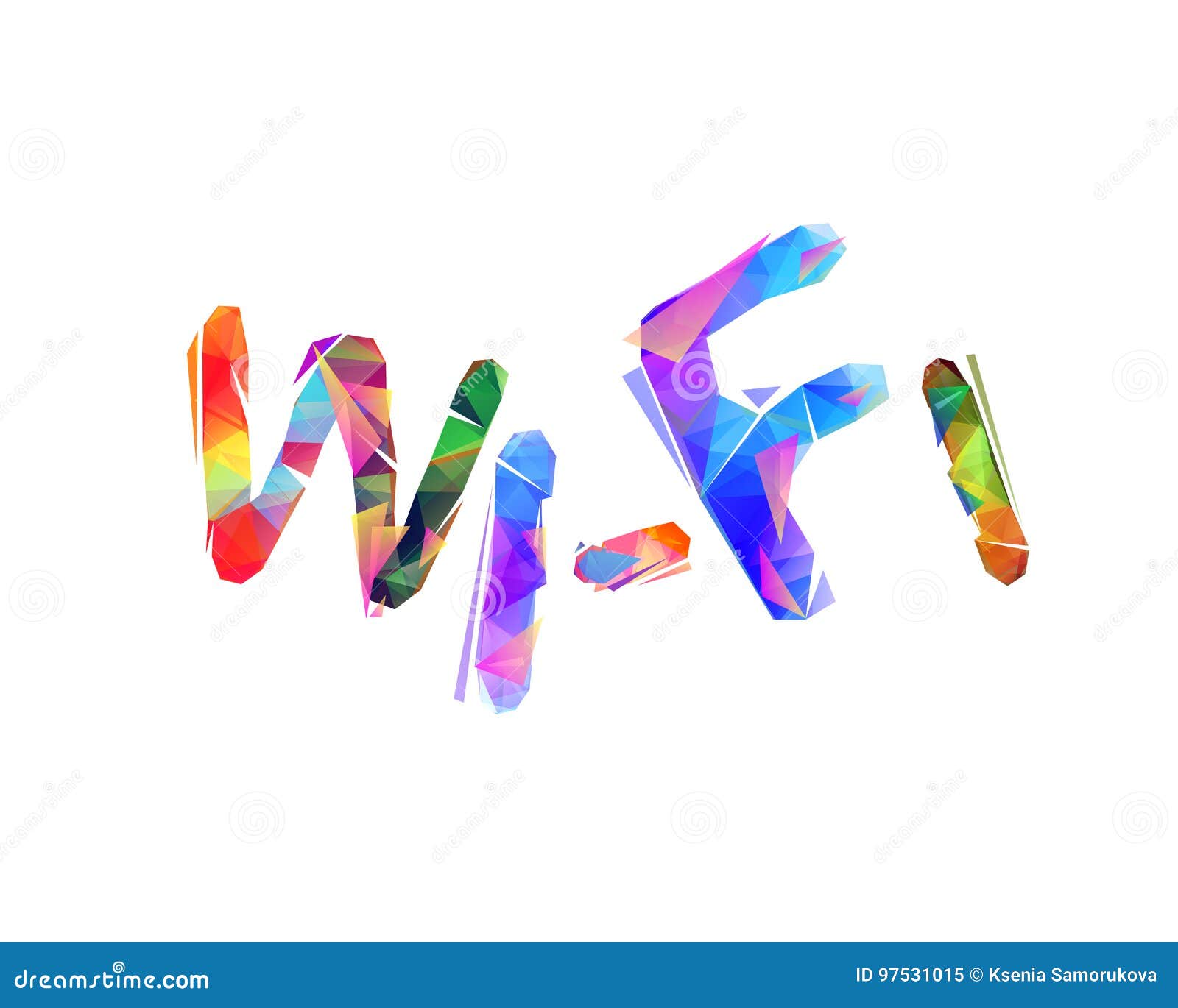 Wi-fi. Inscription of Triangular Letters Stock Vector - Illustration of ...