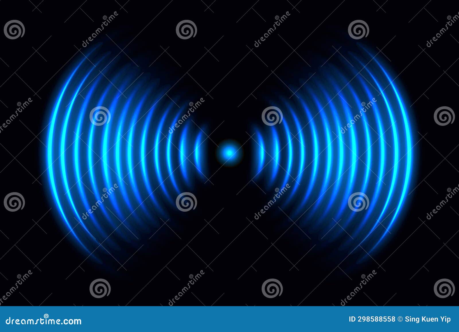 Wi-Fi Light Effect, Blue Glowing Signal Sensor Waves Internet Wireless ...