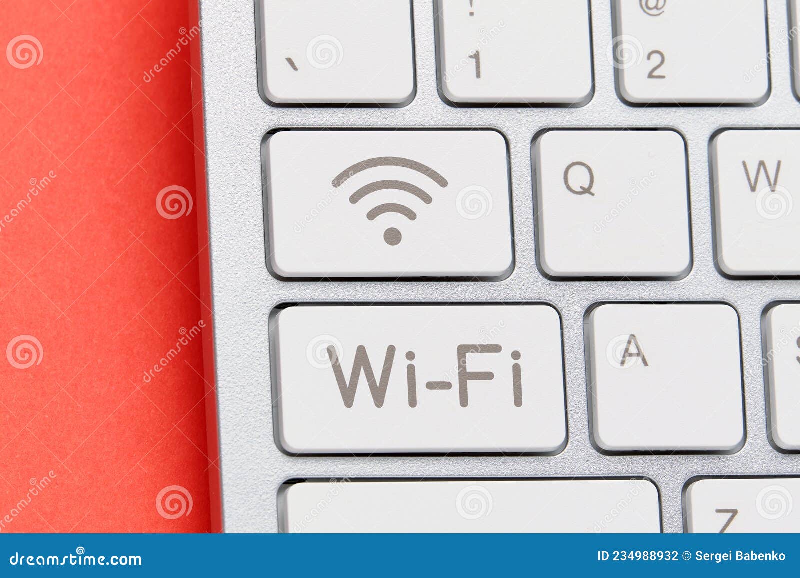 Wi-Fi Network Connection Concept. Keyboard with Network Icon. Stock ...