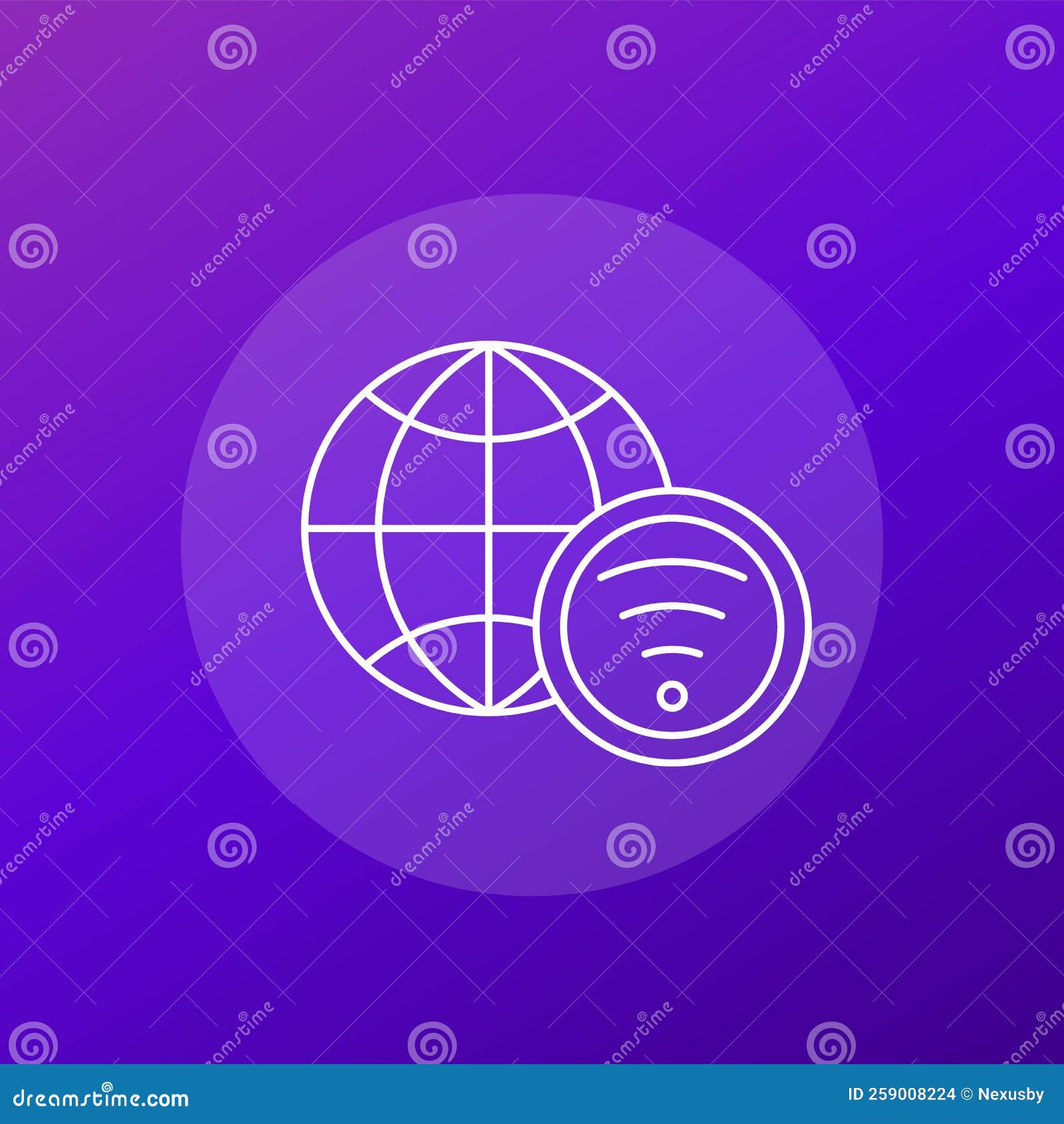 Wi-fi Network Icon, Linear Vector Stock Vector - Illustration of signal ...