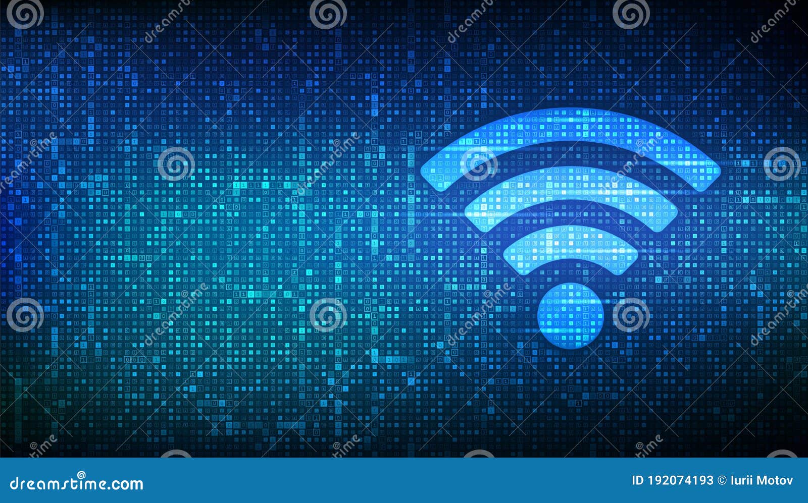 Wi-Fi Network Icon. Wi Fi Sign Made with Binary Code. Wlan Access ...