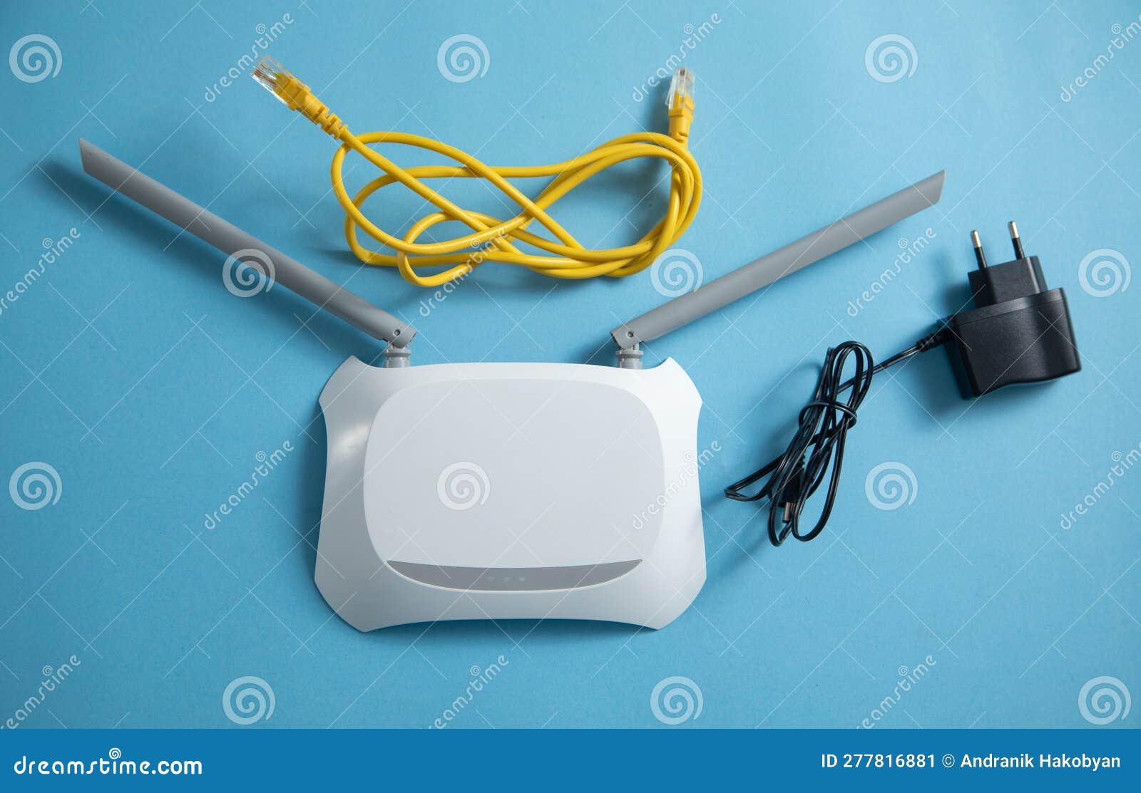 Wi Fi Router on the Blue Background Stock Image - Image of object ...