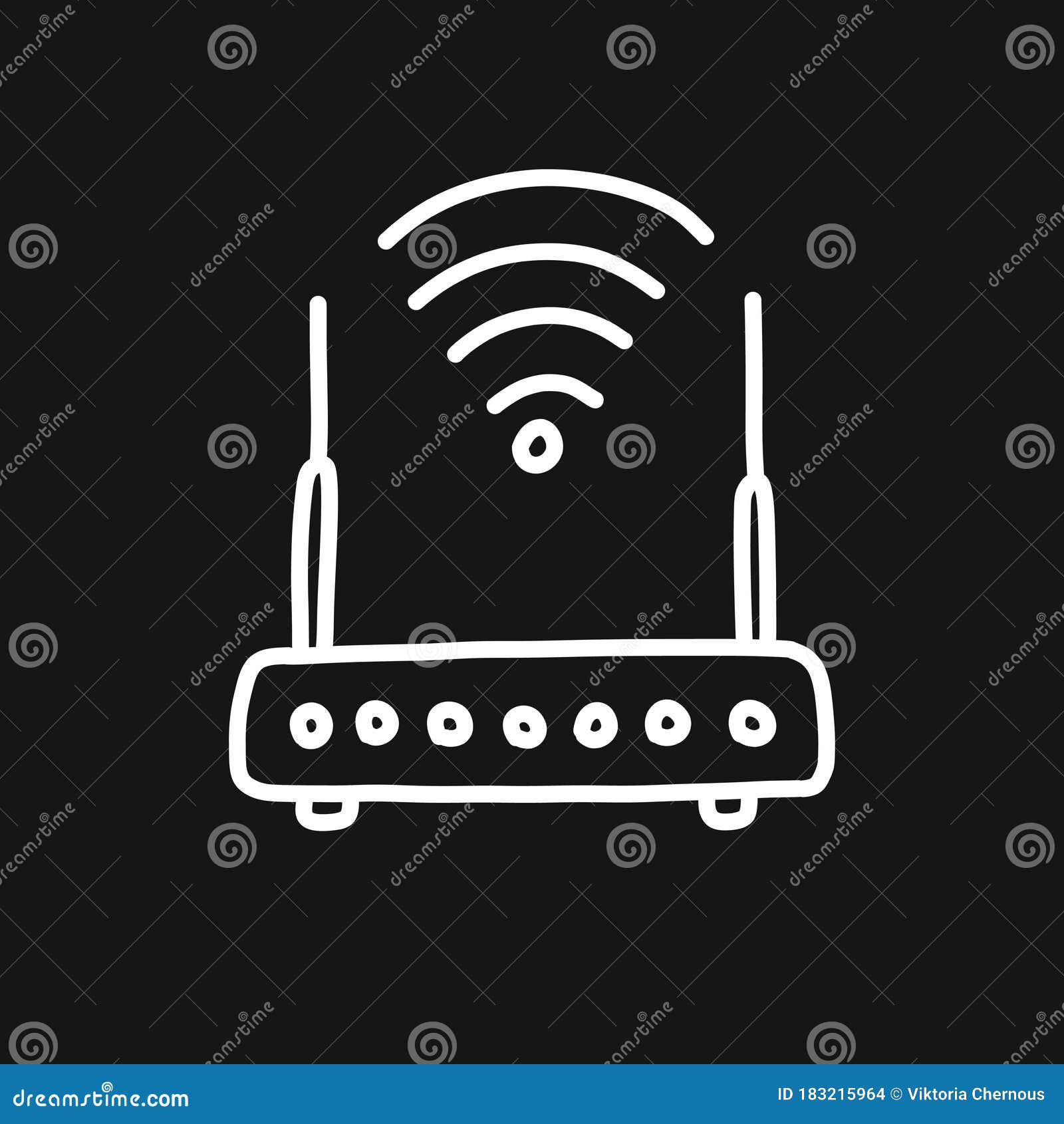 Wi Fi Router Doodle Icon, Vector Illustration Stock Illustration ...