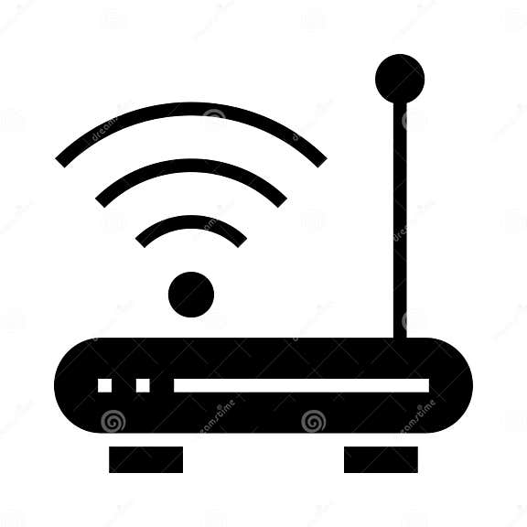 WI_FI router icon stock vector. Illustration of line - 100492511