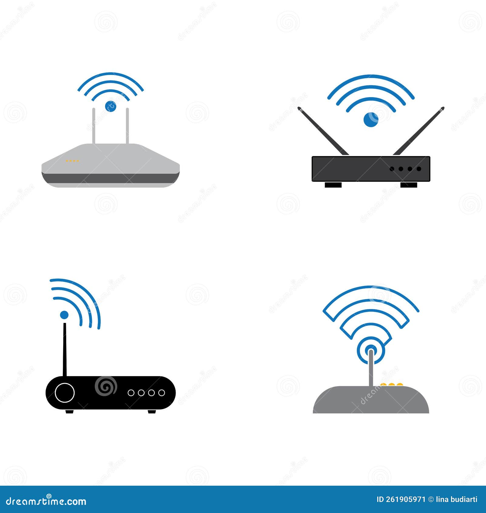 Wi-fi router icon stock vector. Illustration of flat - 261905971