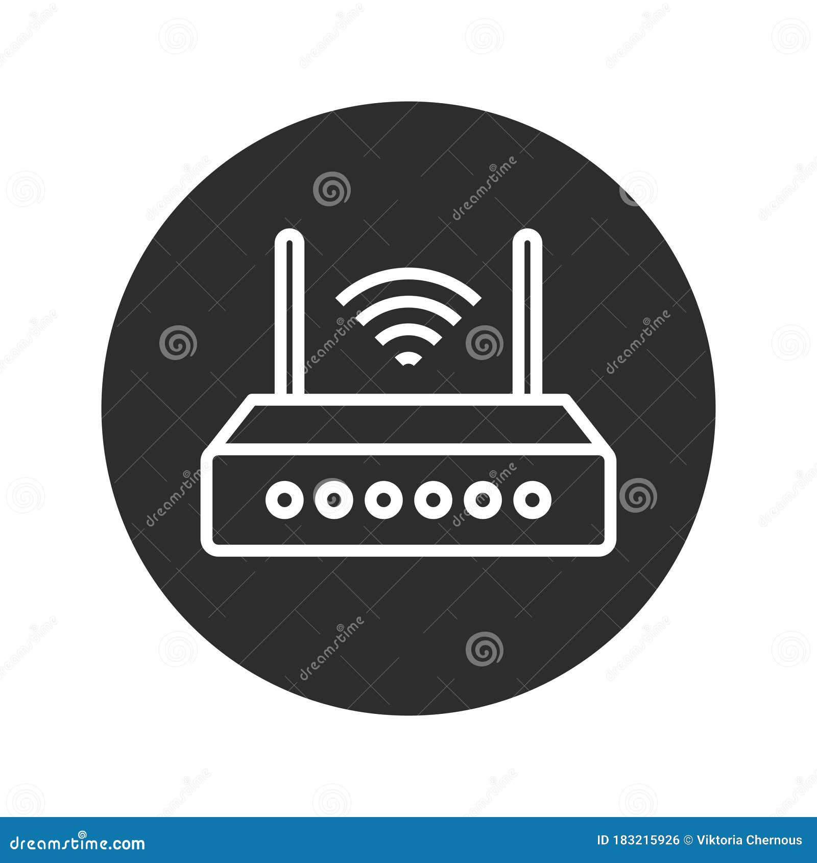 Wi Fi Router Line Icon, Vector Illustration Stock Illustration ...