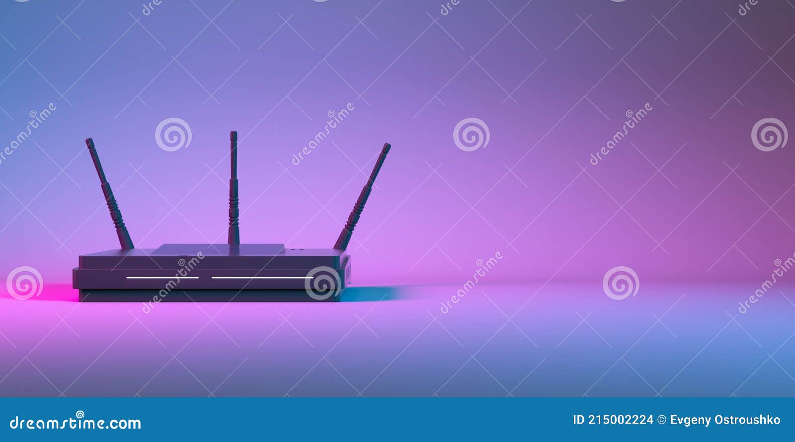 Wi Fi Router in Neon Light Close-up Stock Illustration - Illustration ...