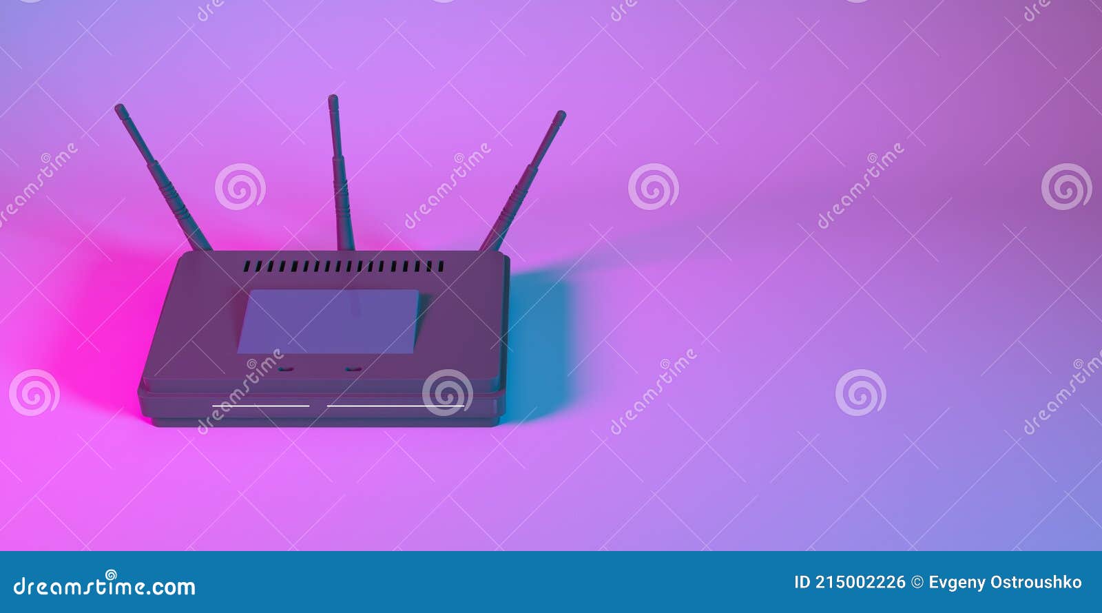 Wi Fi Router in Neon Light Close-up Stock Illustration - Illustration ...