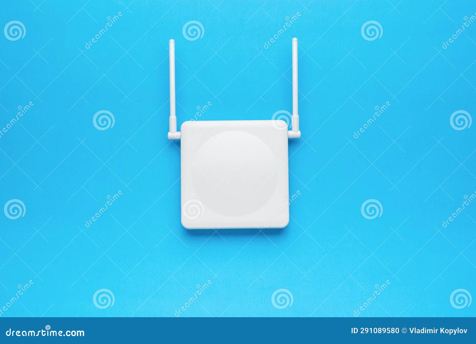 Wi-Fi Router with Two Antennas on the Blue Screen Stock Photo - Image ...