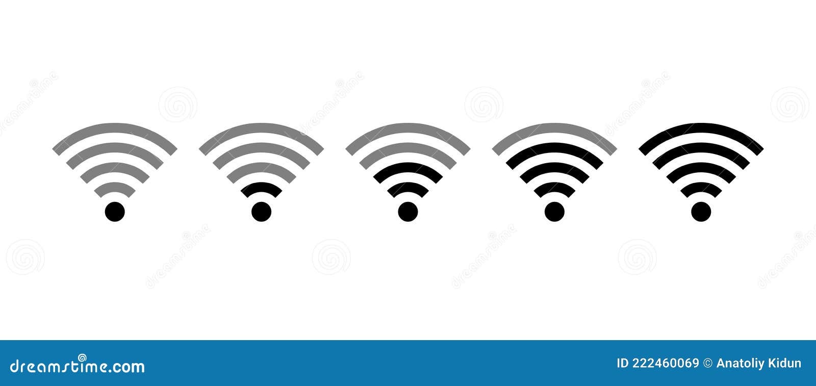 WI-Fi Set Icon, Set of Different Wireless and Wifi Icons. Vector ...