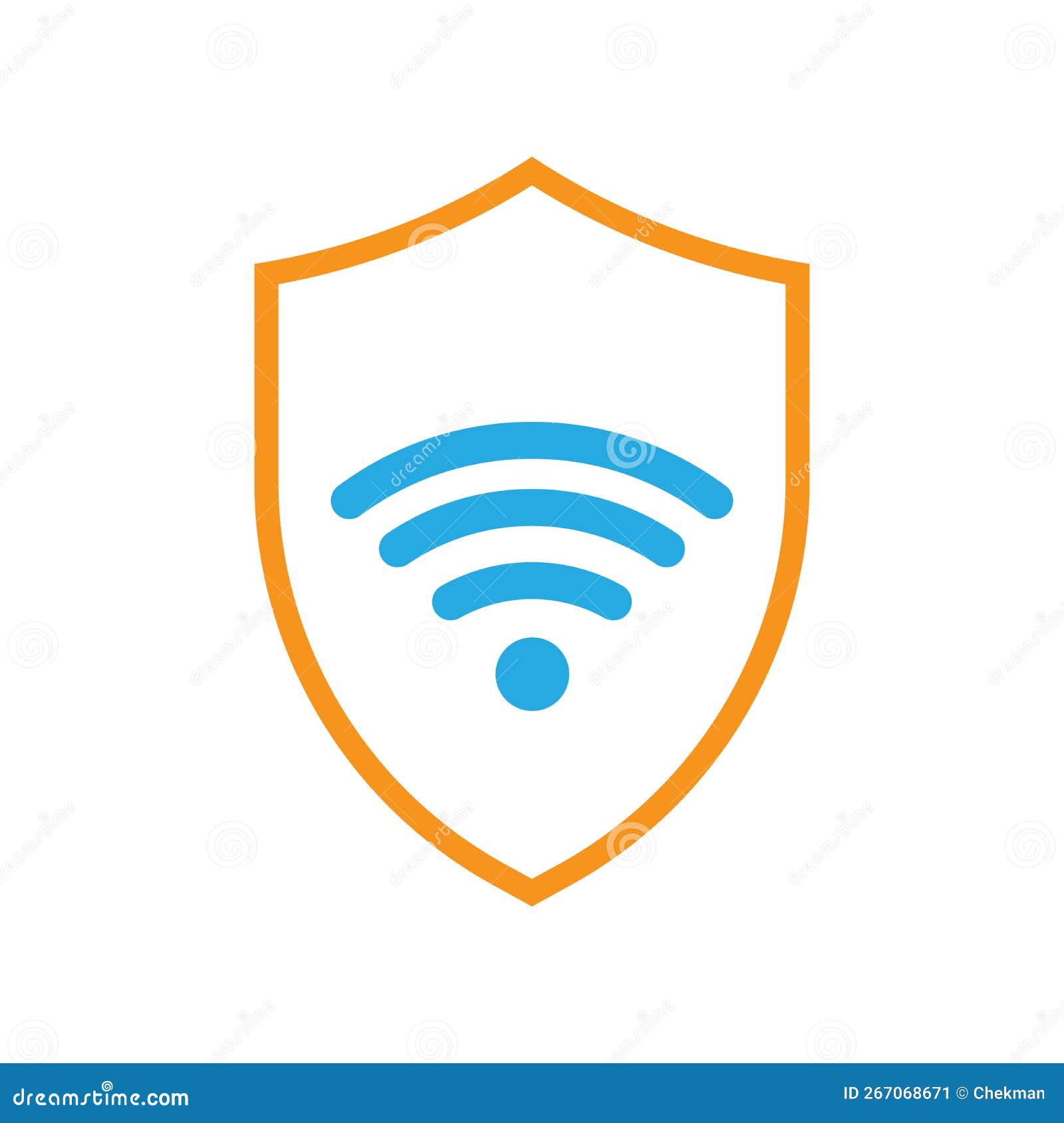 WI-FI Signal Security Icon. Shield Icon with Signal Symbol Stock ...