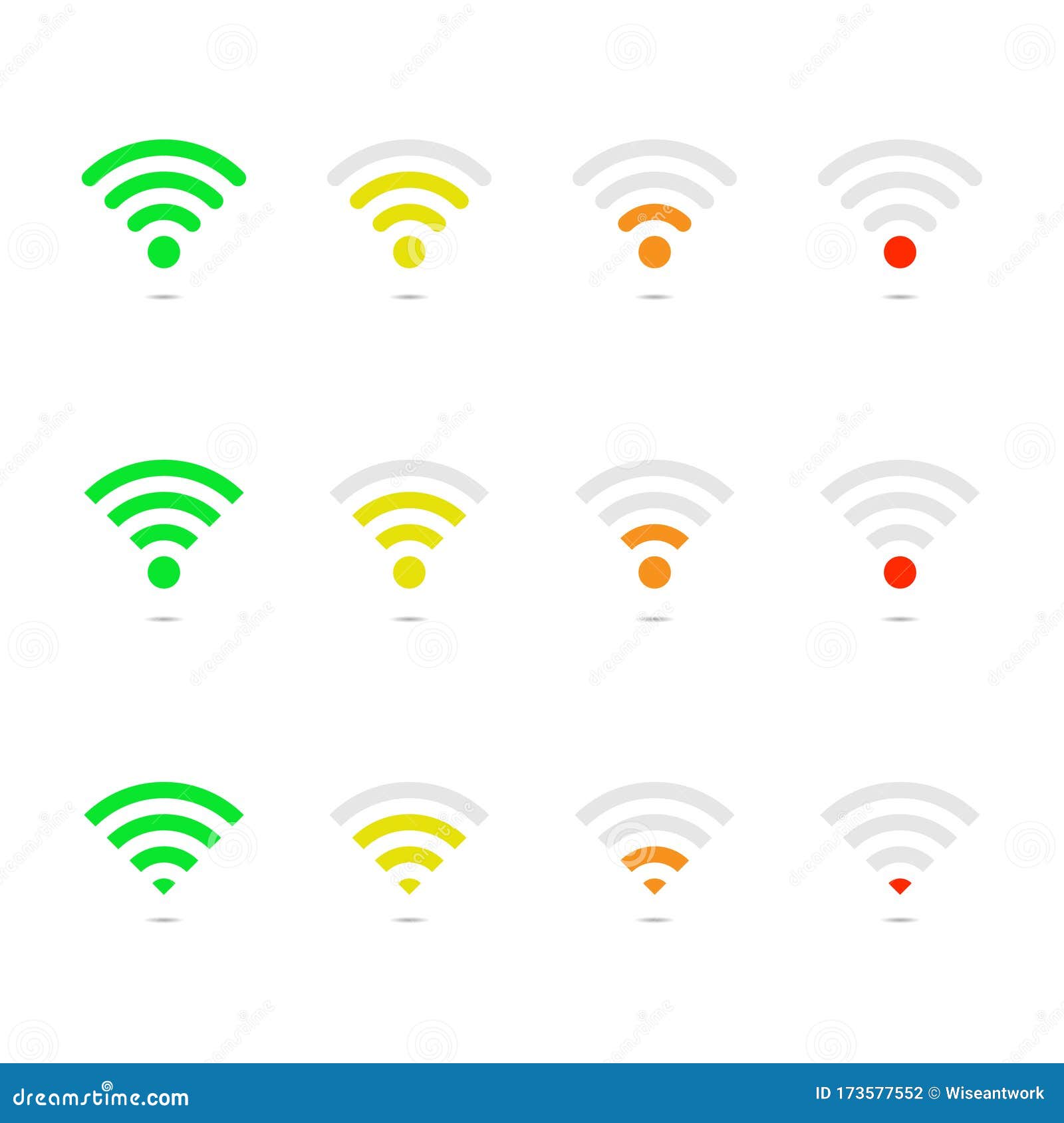 Wi-fi Signal Strength On White Template. Maximum, Medium, Minimum ... Wi-fi Signal Strength On White Template. Maximum, Medium, Minimum ...