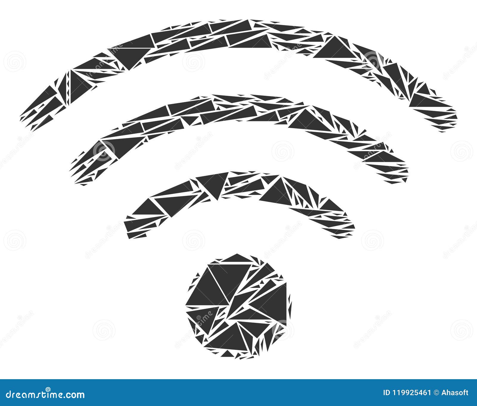 Wi-Fi Source Collage of Triangles Stock Vector - Illustration of ...