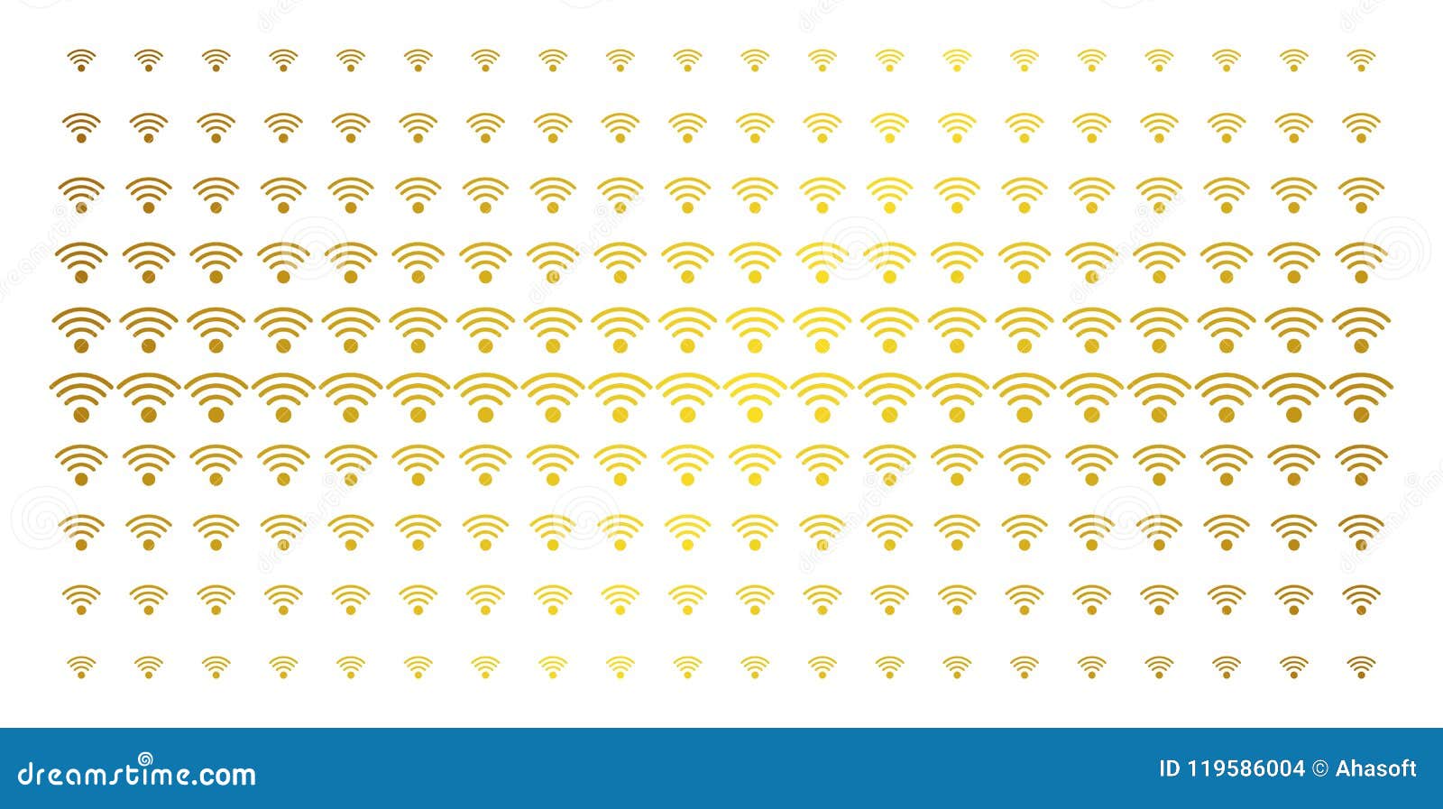 Wi-Fi Source Golden Halftone Matrix Stock Vector - Illustration of ...