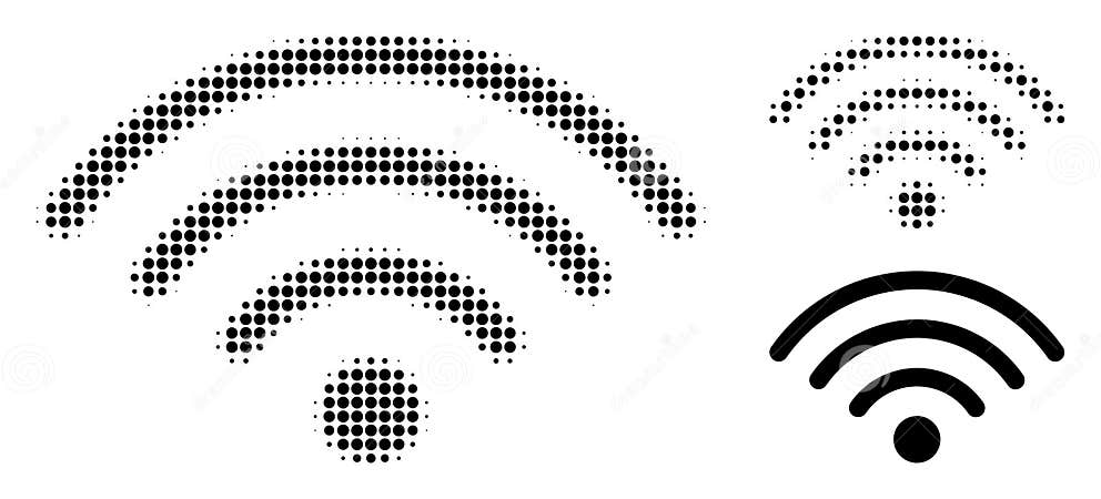 Wi-Fi Source Halftone Dotted Icon Stock Vector - Illustration of ...