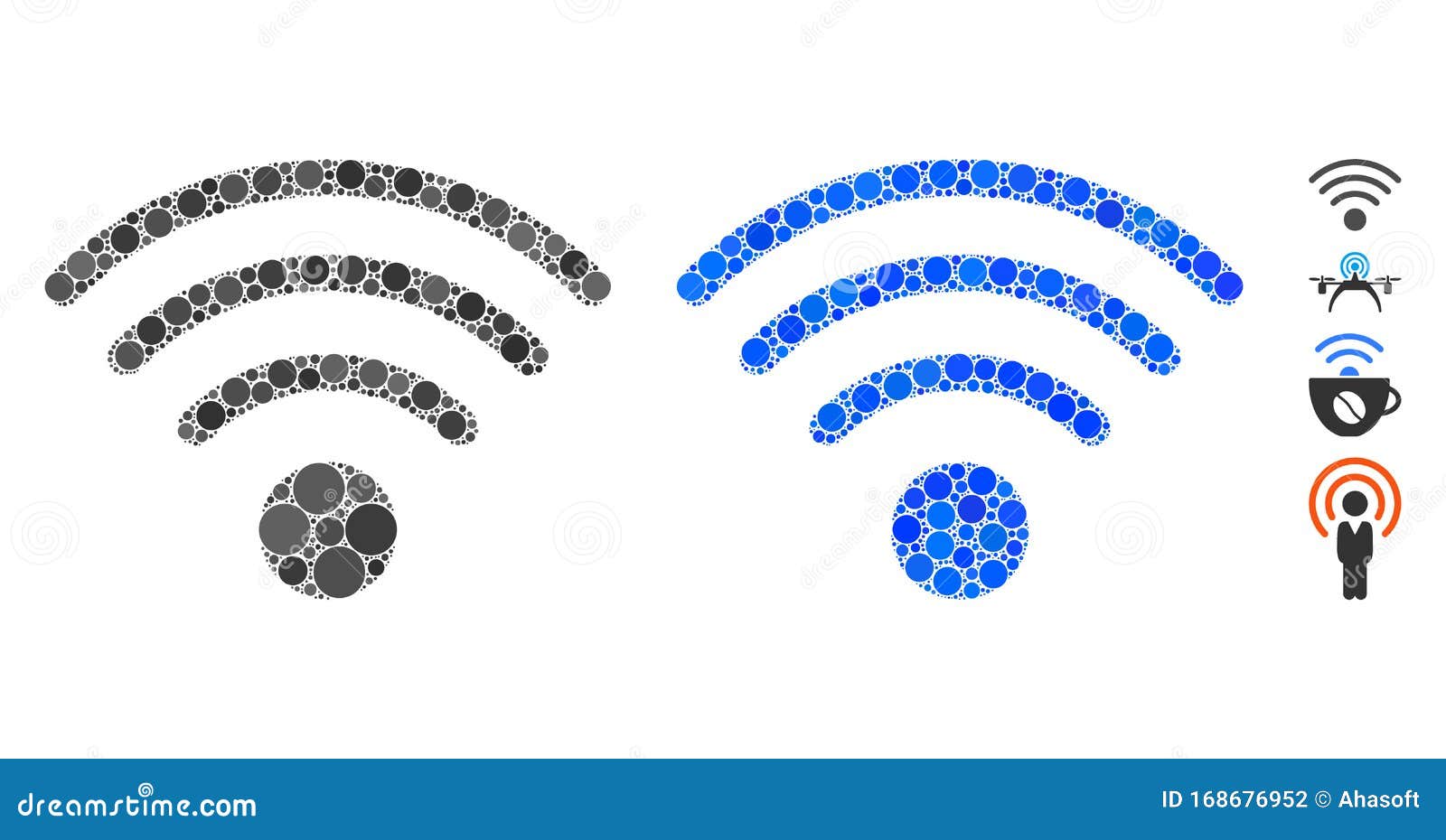 Wi-Fi Source Mosaic Icon of Round Dots Stock Illustration ... Wi-Fi Source Mosaic Icon of Round Dots Stock Illustration ...