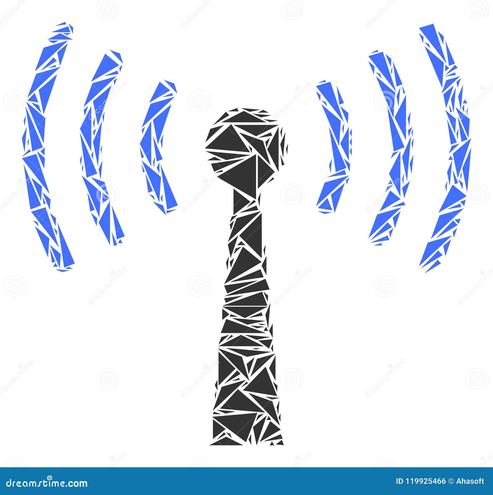 Wi-Fi Station Collage of Triangles Stock Vector - Illustration of ...