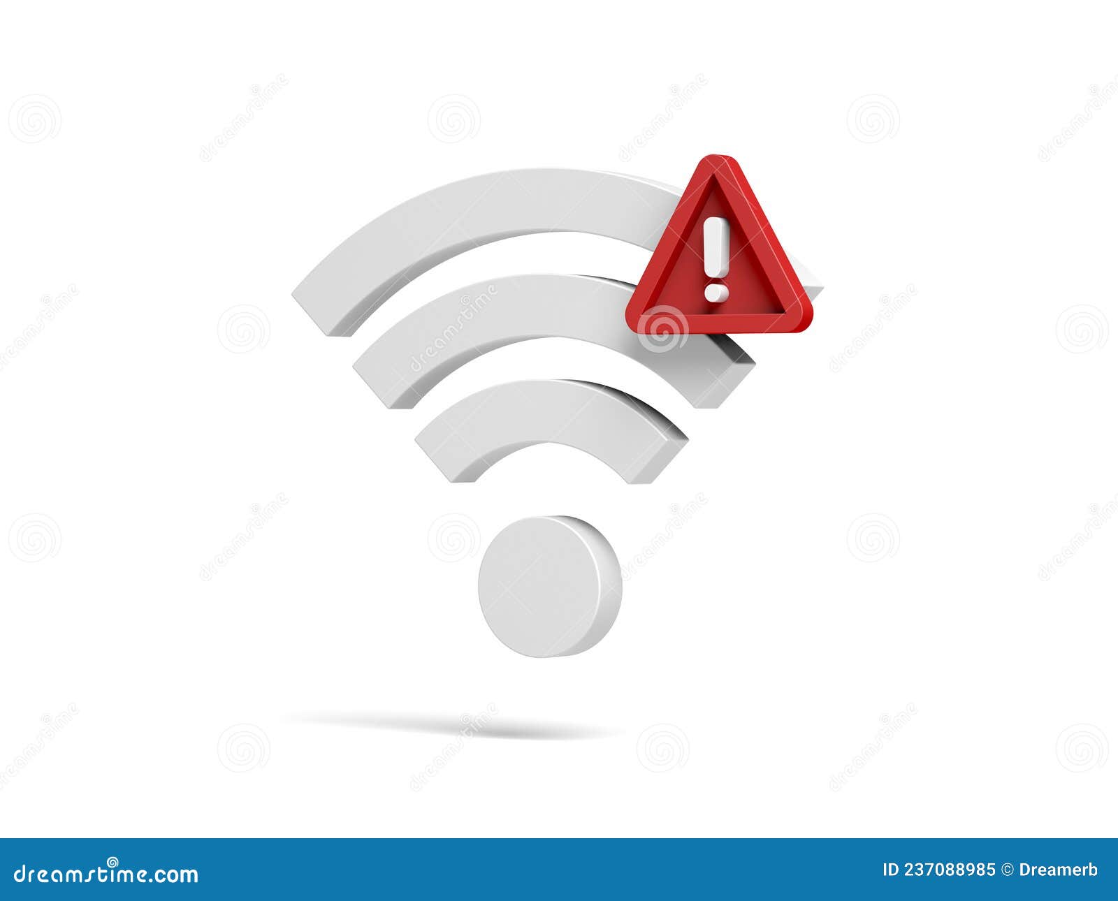 Wi-Fi Symbol Isolated on White Background. Disconnect. Problem. Warning ...