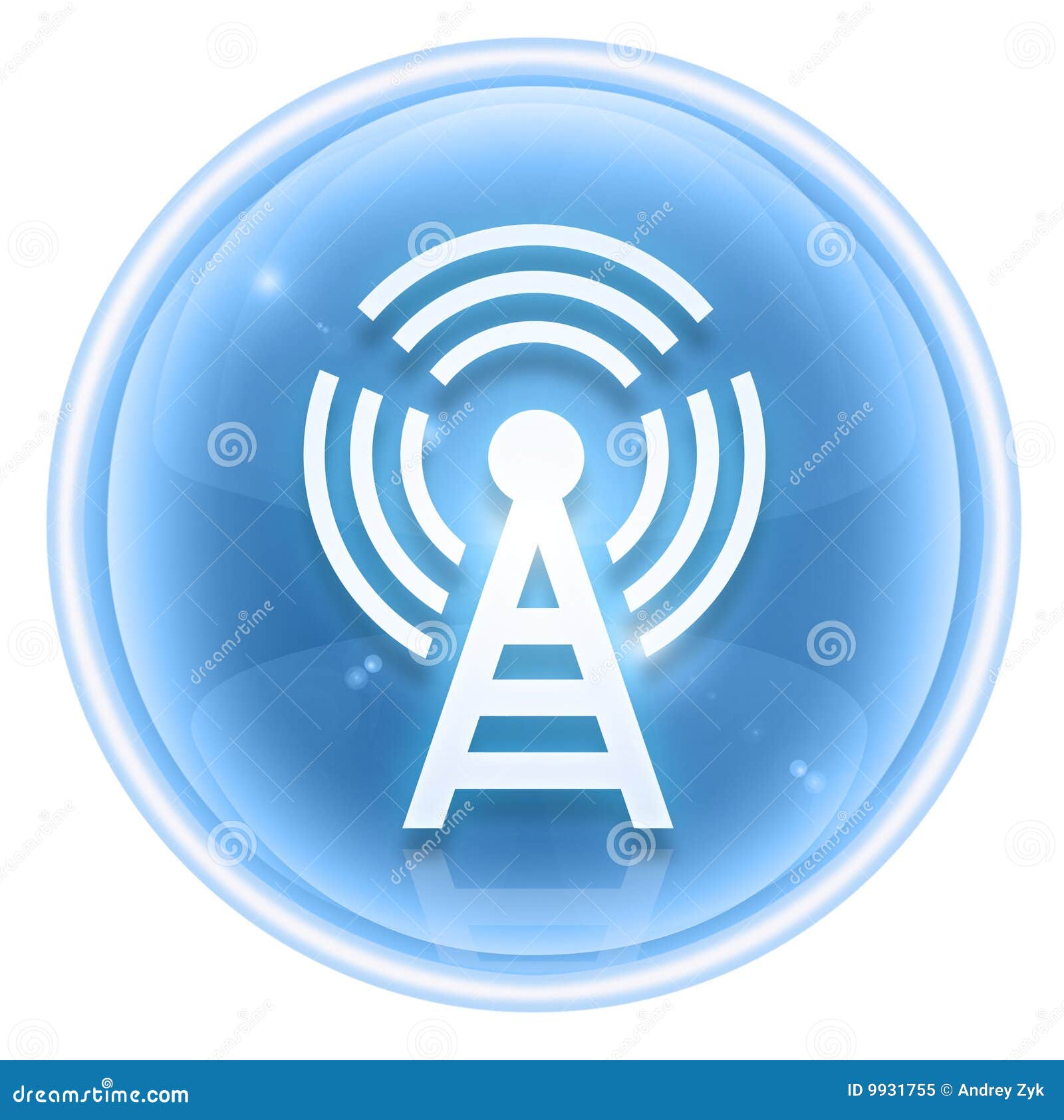 WI-FI tower icon ice stock illustration. Illustration of network - 9931755