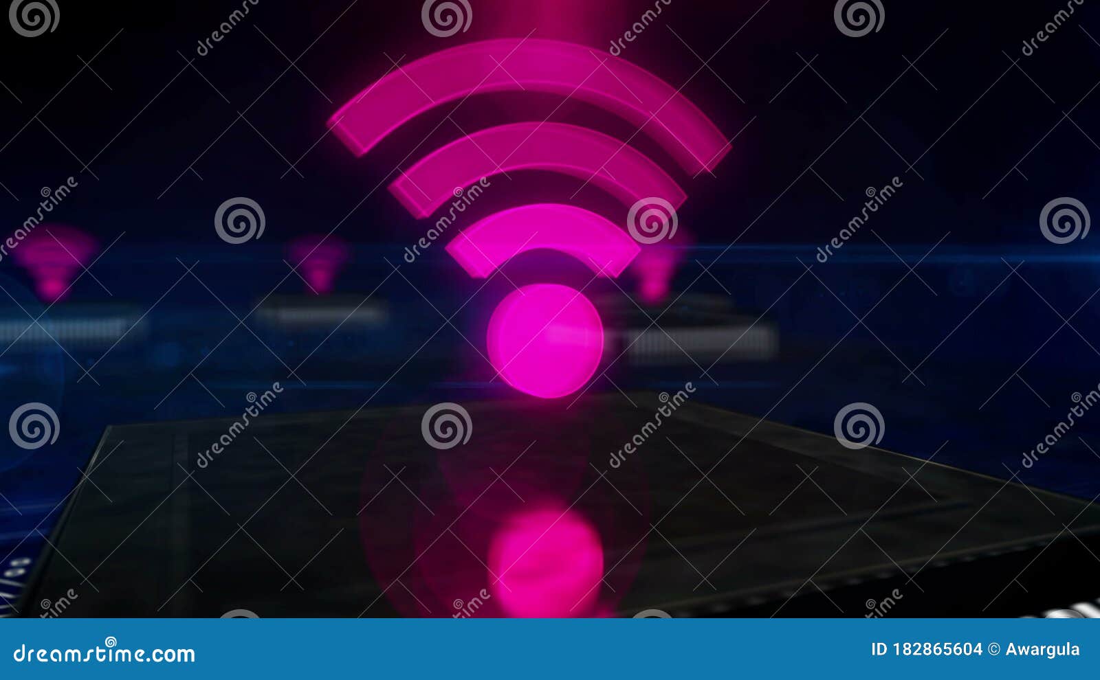 Wi-fi Wireless Communication Network Symbols Loopable 3d Animation ...