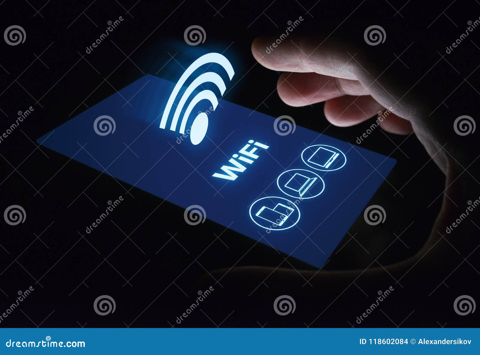 Wi Fi Wireless Concept. Free WiFi Network Signal Technology Internet ...