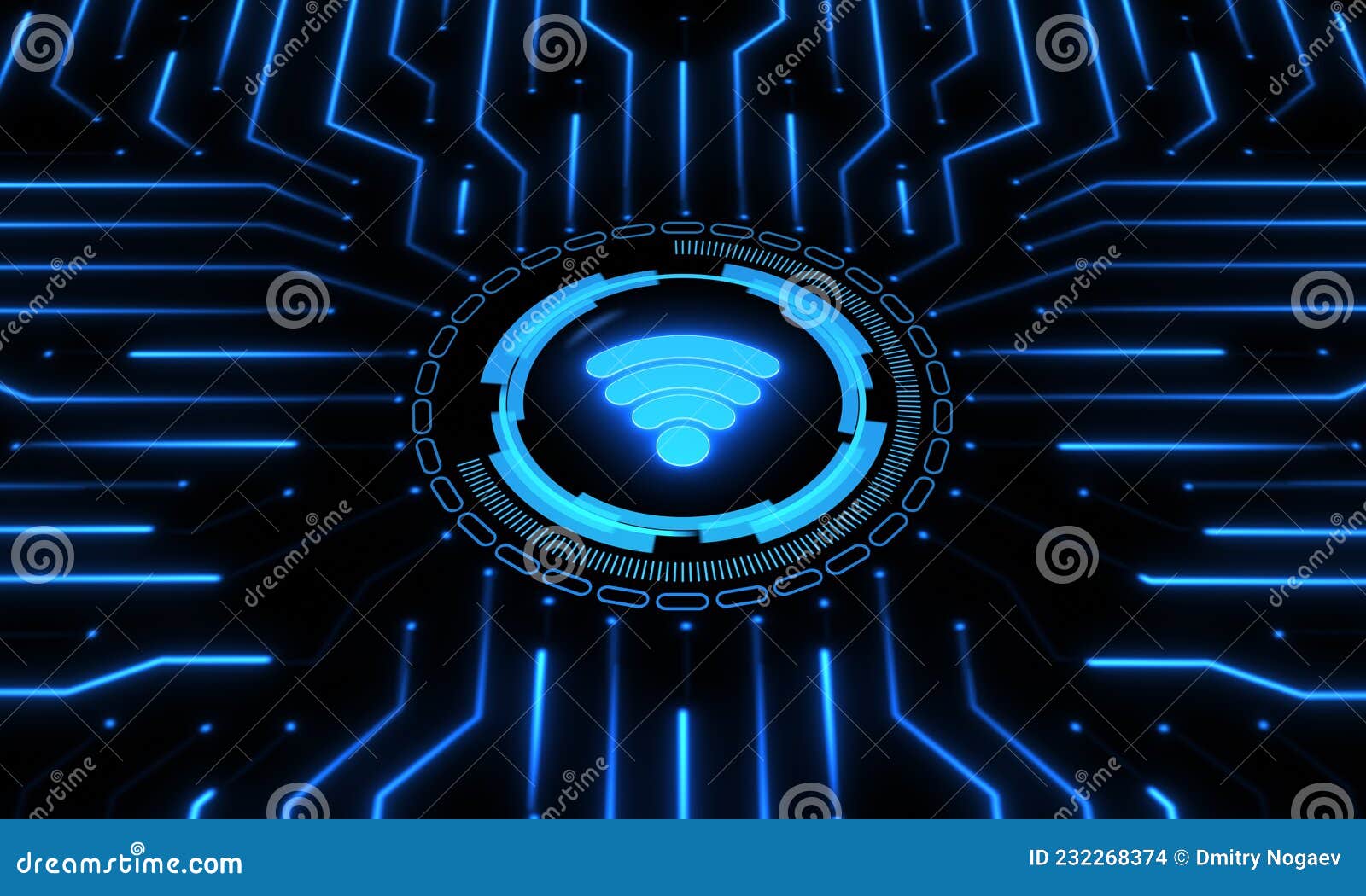 Wi-Fi Wireless Network Concept. Wireless Data Transmission Technology ...
