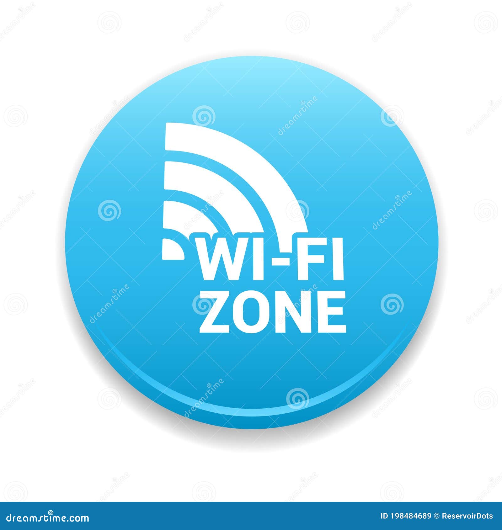 Wi-fi Zone Round Icon stock vector. Illustration of blue - 198484689
