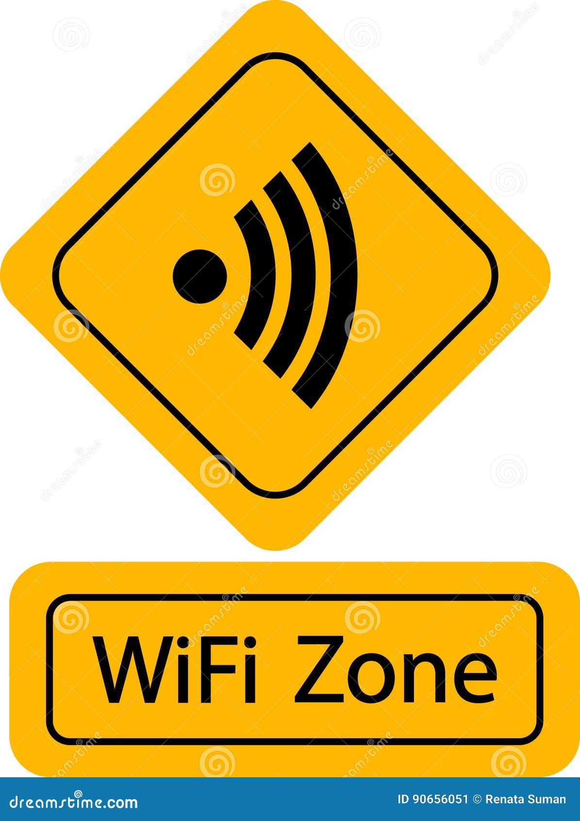 Wi-fi zone sign stock vector. Illustration of network - 90656051