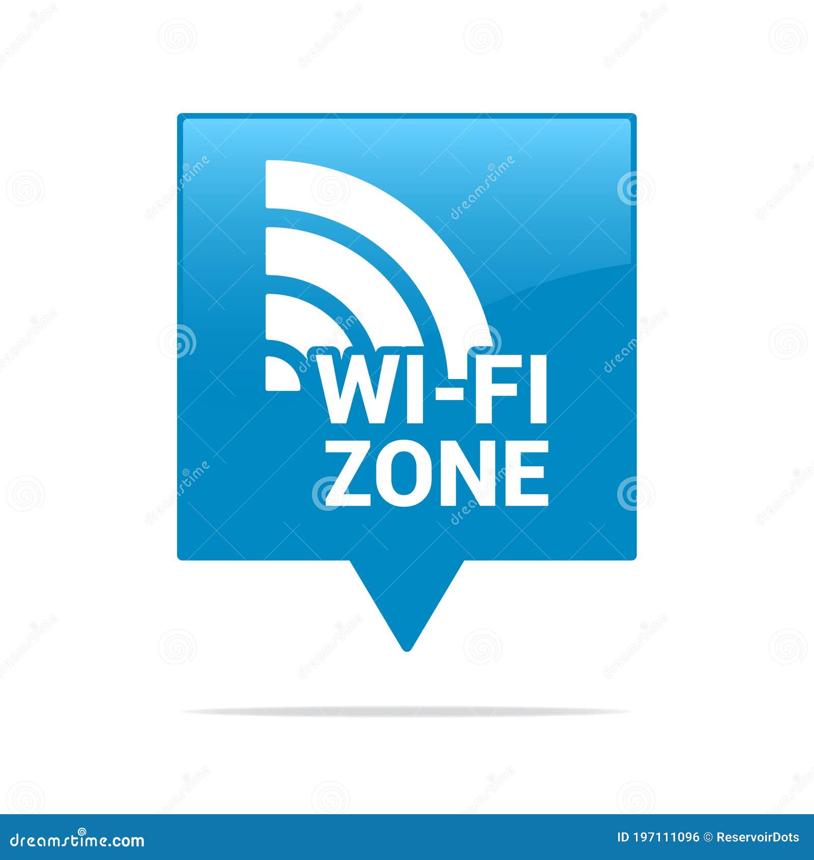 Wi-fi Zone Tag stock vector. Illustration of signal - 197111096