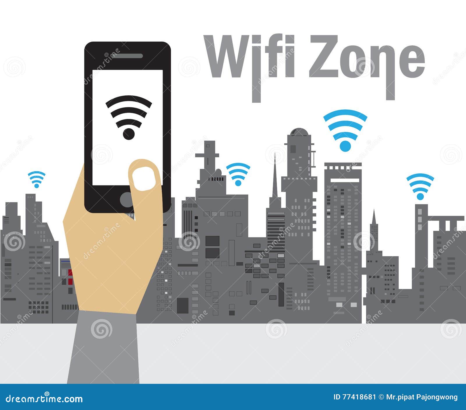 Wi-Fi Zone , Wireless Connection Technology Stock Illustration ...