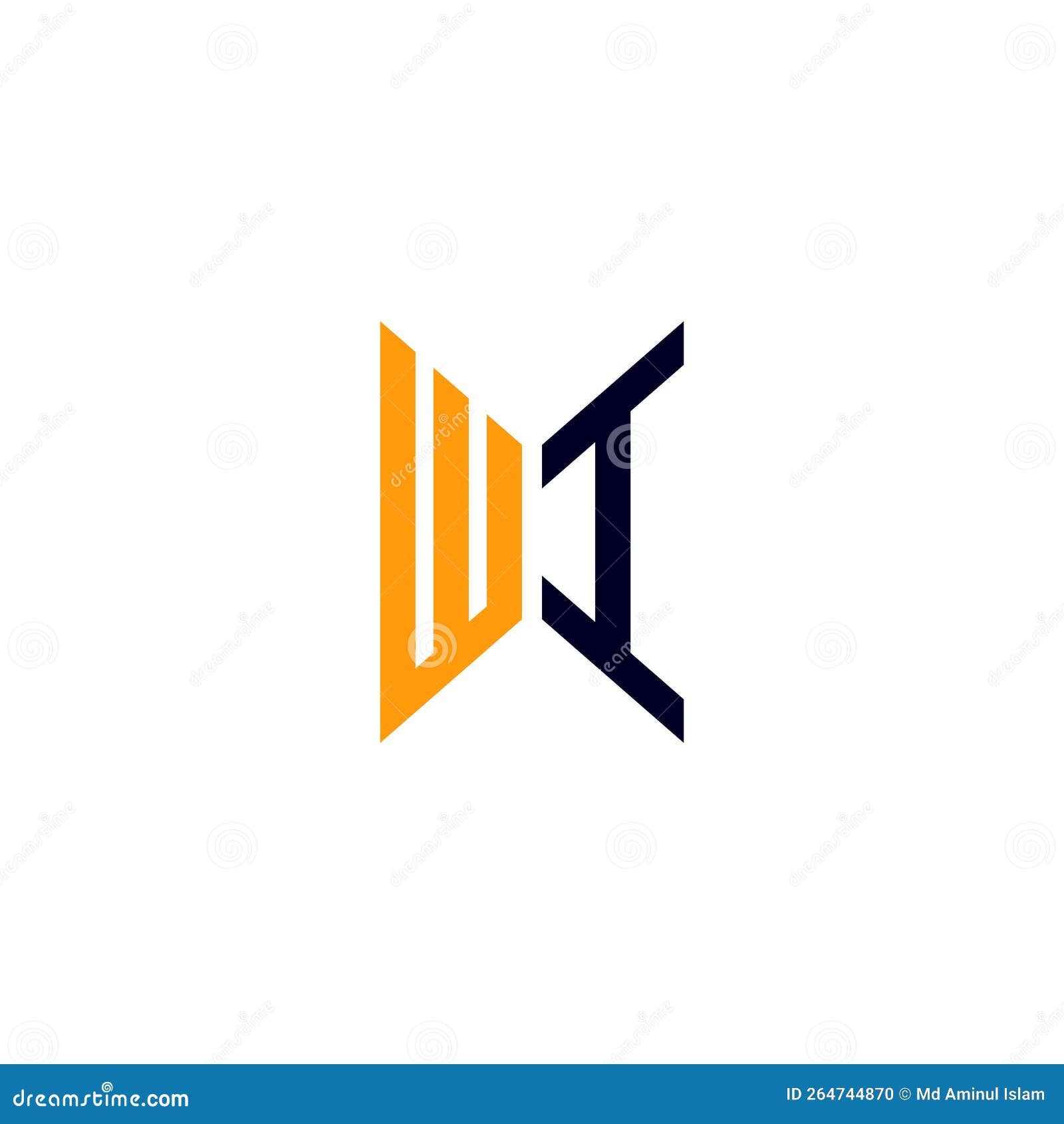WI Letter Logo Creative Design with Vector Graphic, Stock Vector ...