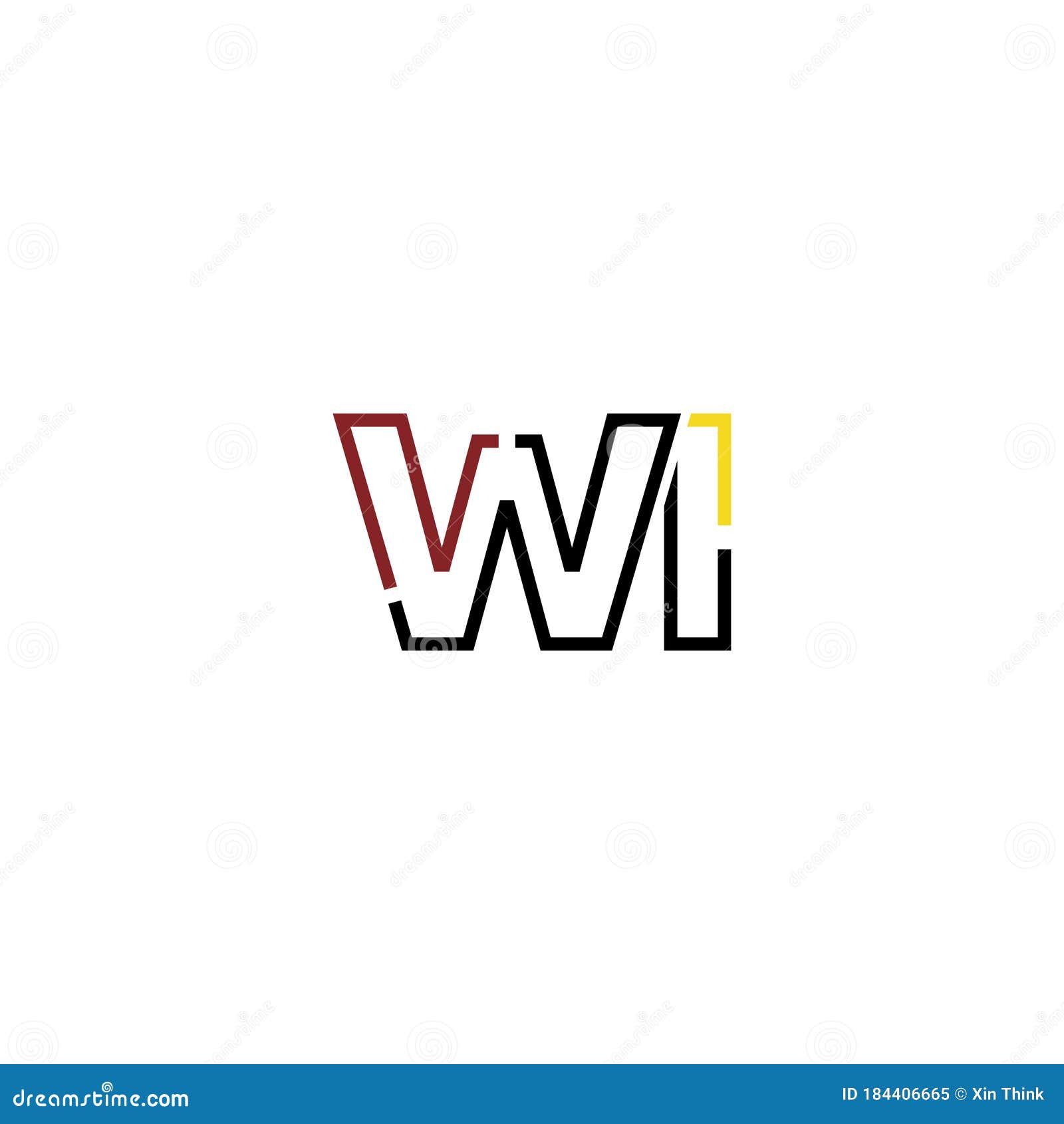 WI Letter Logo Icon Design Template Elements Stock Vector ...