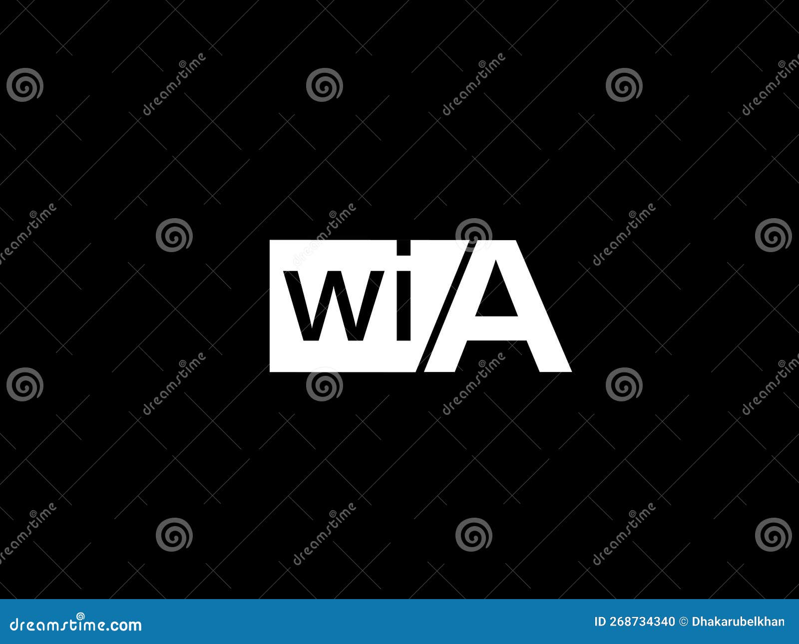 WIA Logo and Graphics Design Vector Art, Icons Isolated on Black ...