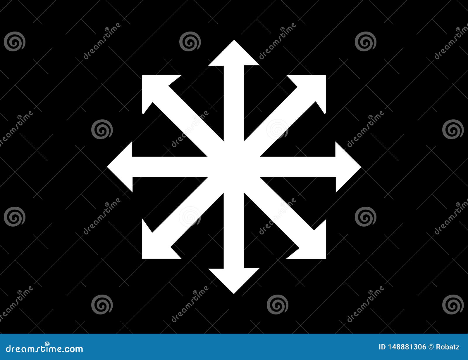 Symbol of Chaos Vector Isolated on Black Background. a Symbol ...