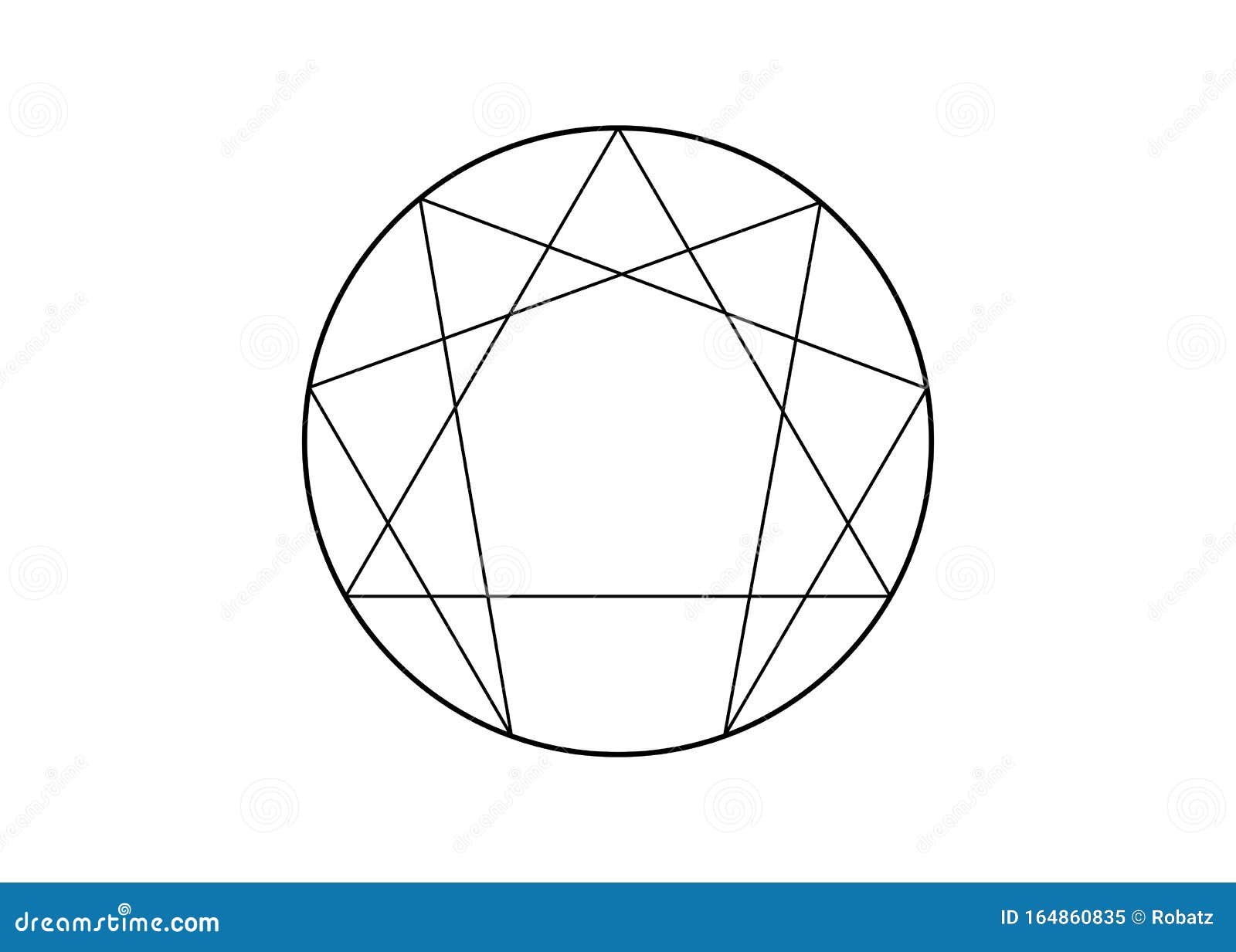 Enneagram Icon, Sacred Geometry, Vector Illustration Isolated on White ...