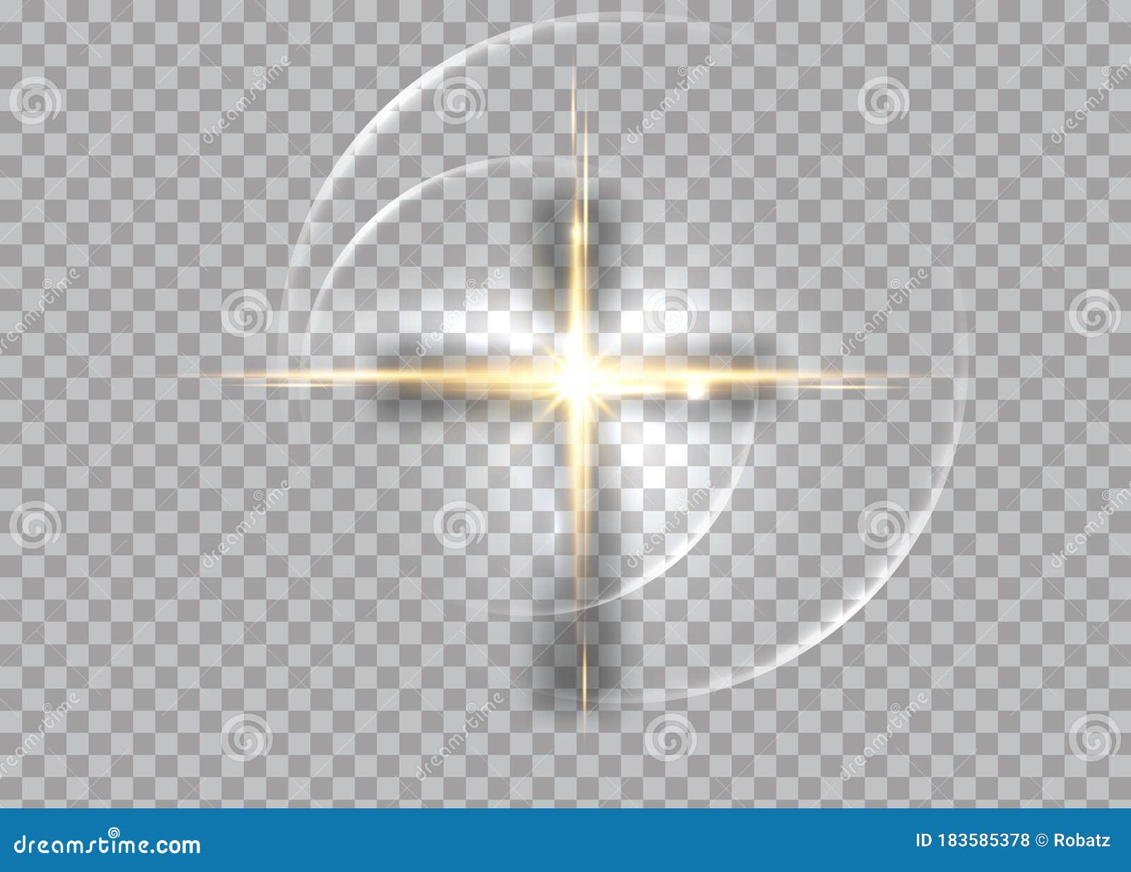 Cross of Light, Shiny Cross with Golden Frame Symbol of Christianity ...