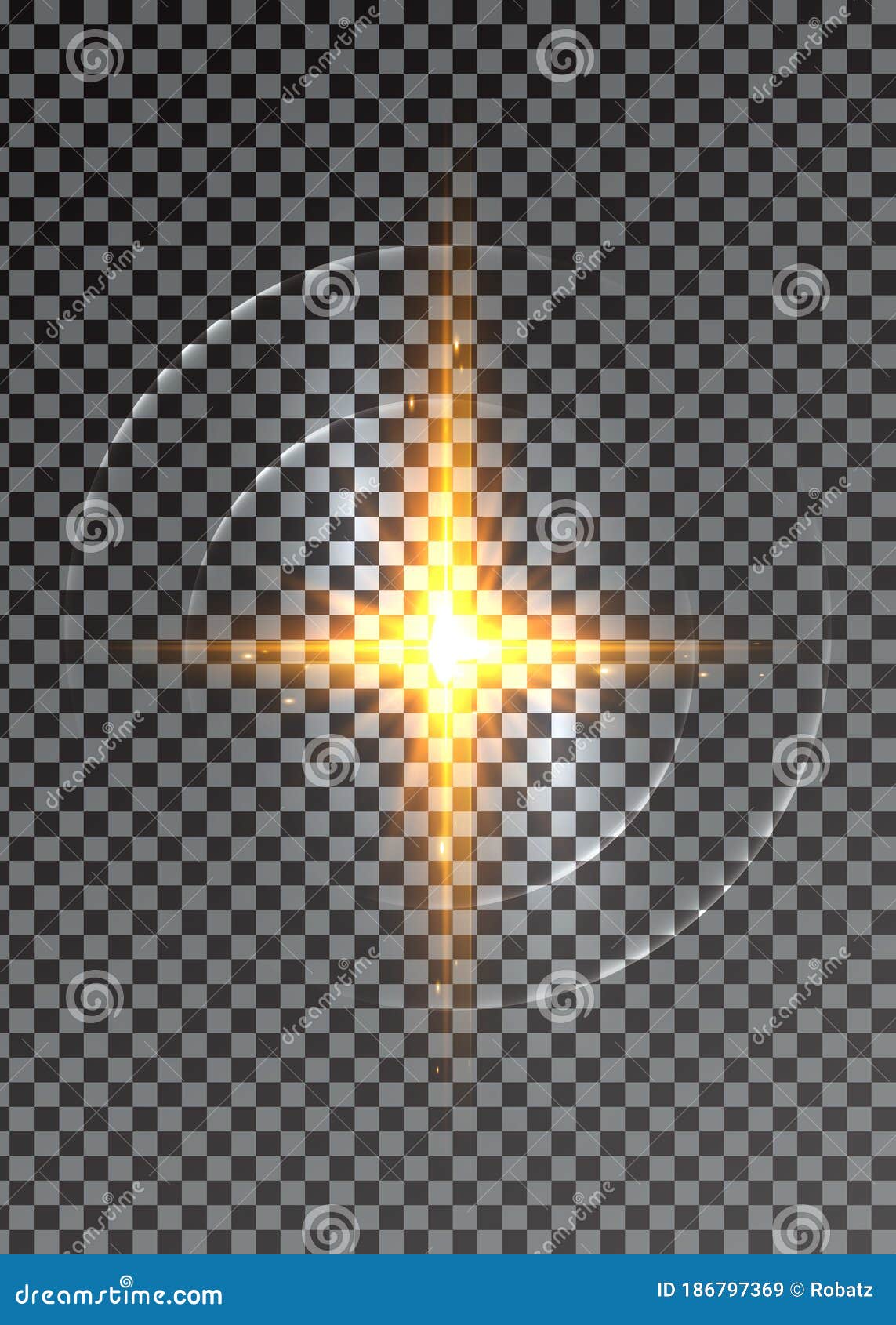 Cross of Light, Shiny Cross with Golden Frame Symbol of Christianity ...