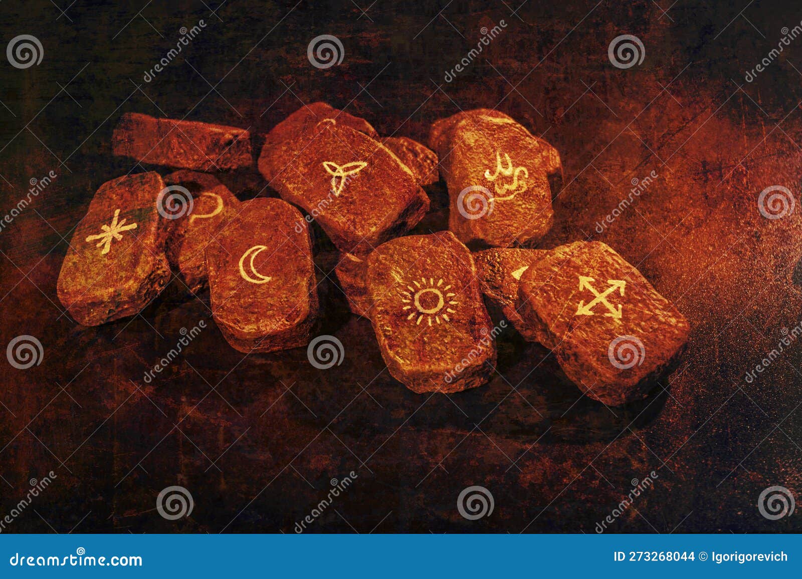 Wicca divination runes stock photo. Image of spooky - 273268044