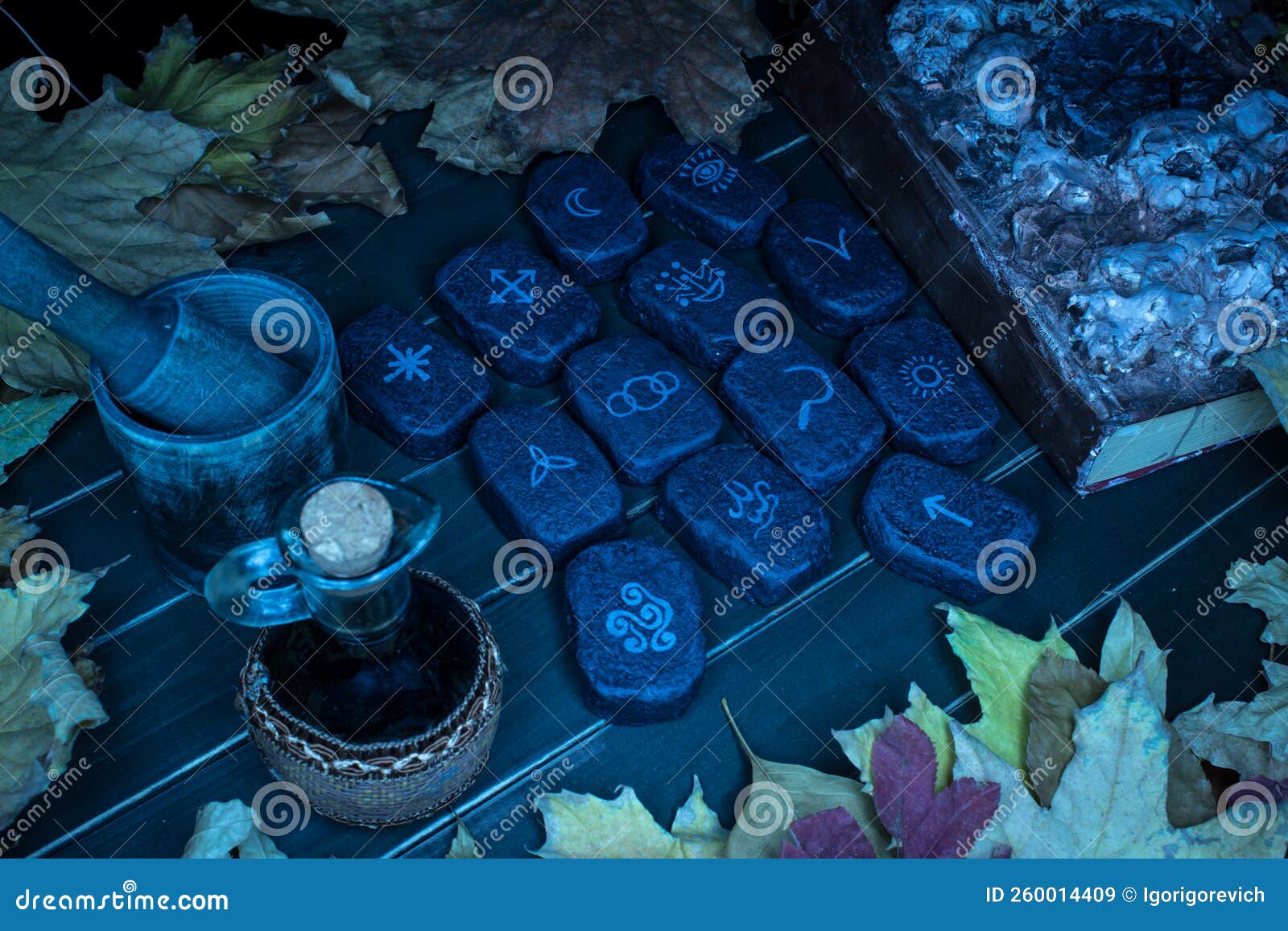 Wicca divination runes stock image. Image of evil, energy - 260014409