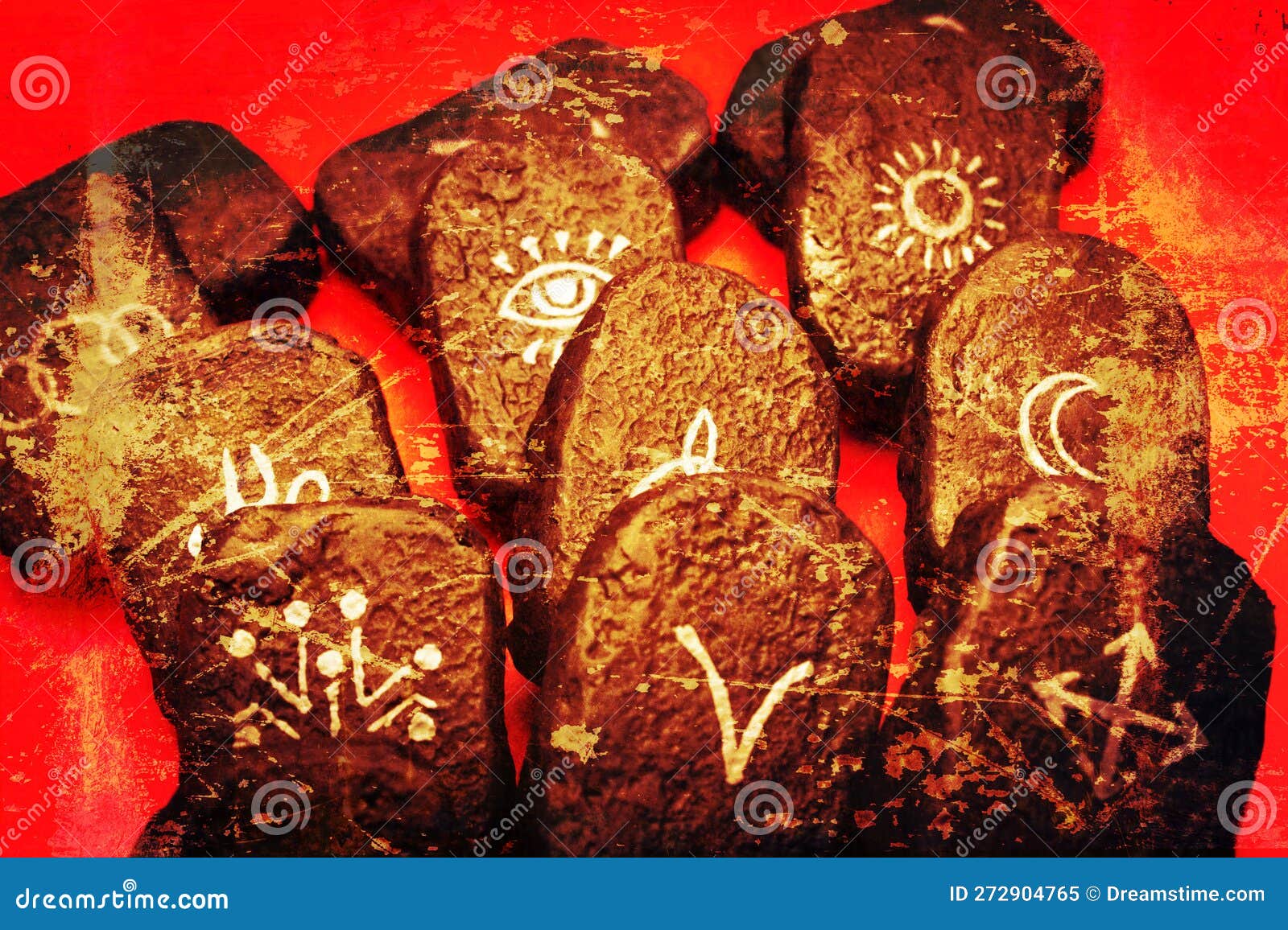 Wicca divination runes stock image. Image of religion - 272904765