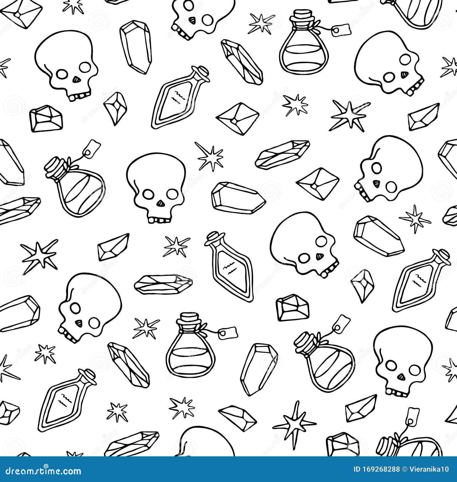 Wiccan Seamless Pattern with Magic Symbols Stock Vector - Illustration ...