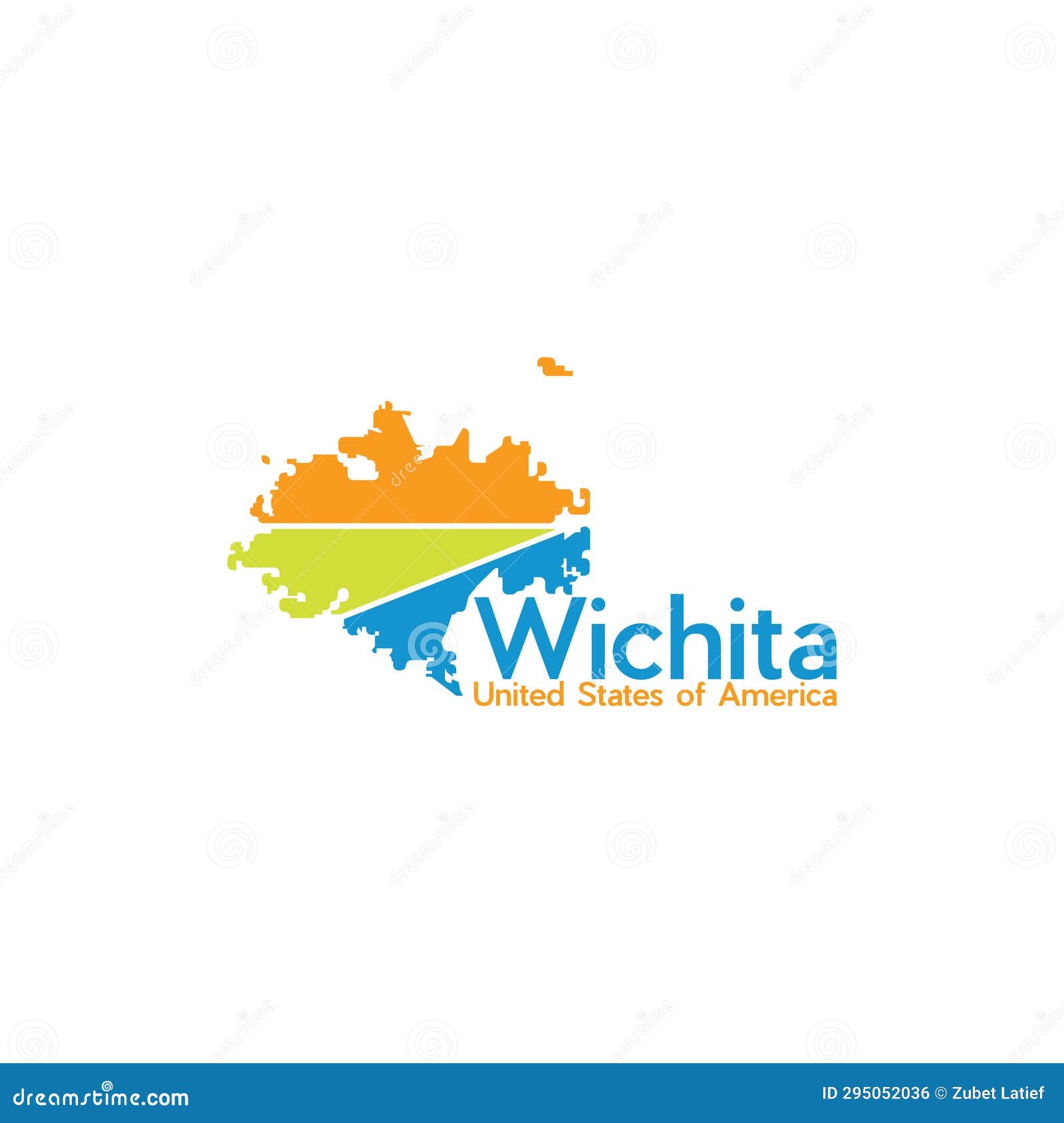 Wichita City Map Modern Simple Logo Stock Vector - Illustration of ...