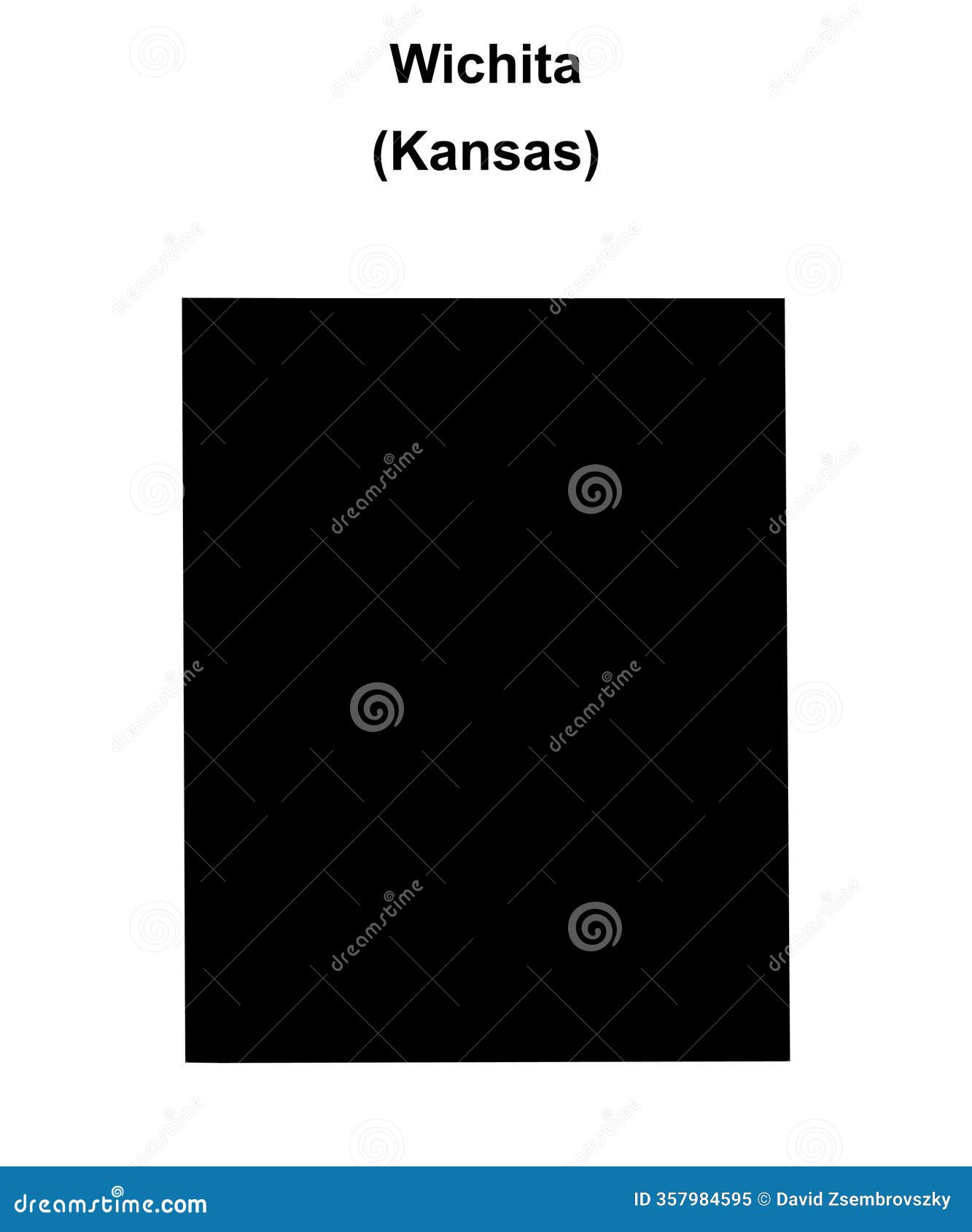 Wichita outline map stock illustration. Illustration of empty - 357984595